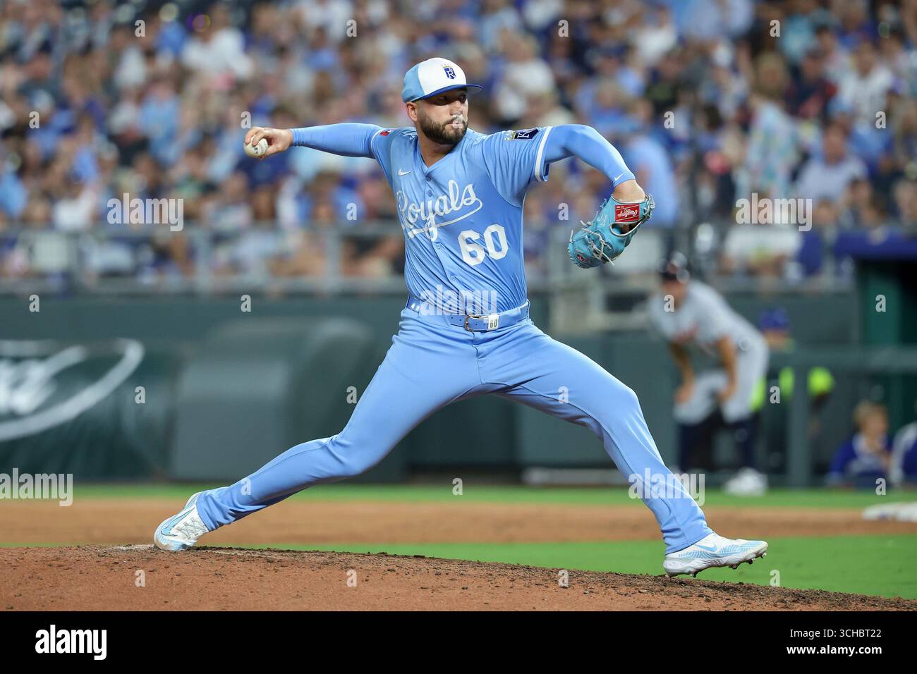Kansas City Royals relief pitcher Lucas Erceg throws during a baseball ...