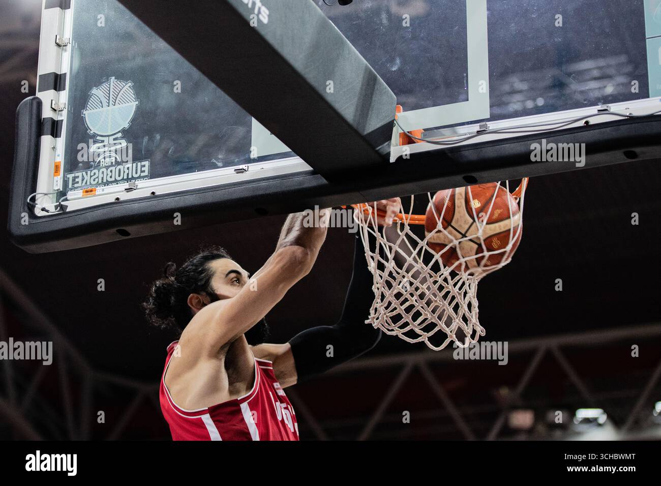 Goga Bitadze of Georgia seen in action during the group phase of the ...