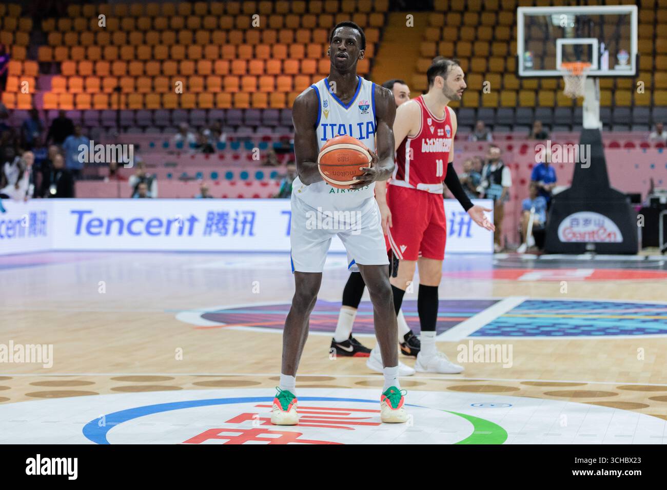 Saliou Niang of Italy seen in action during the group phase of the FIBA ...