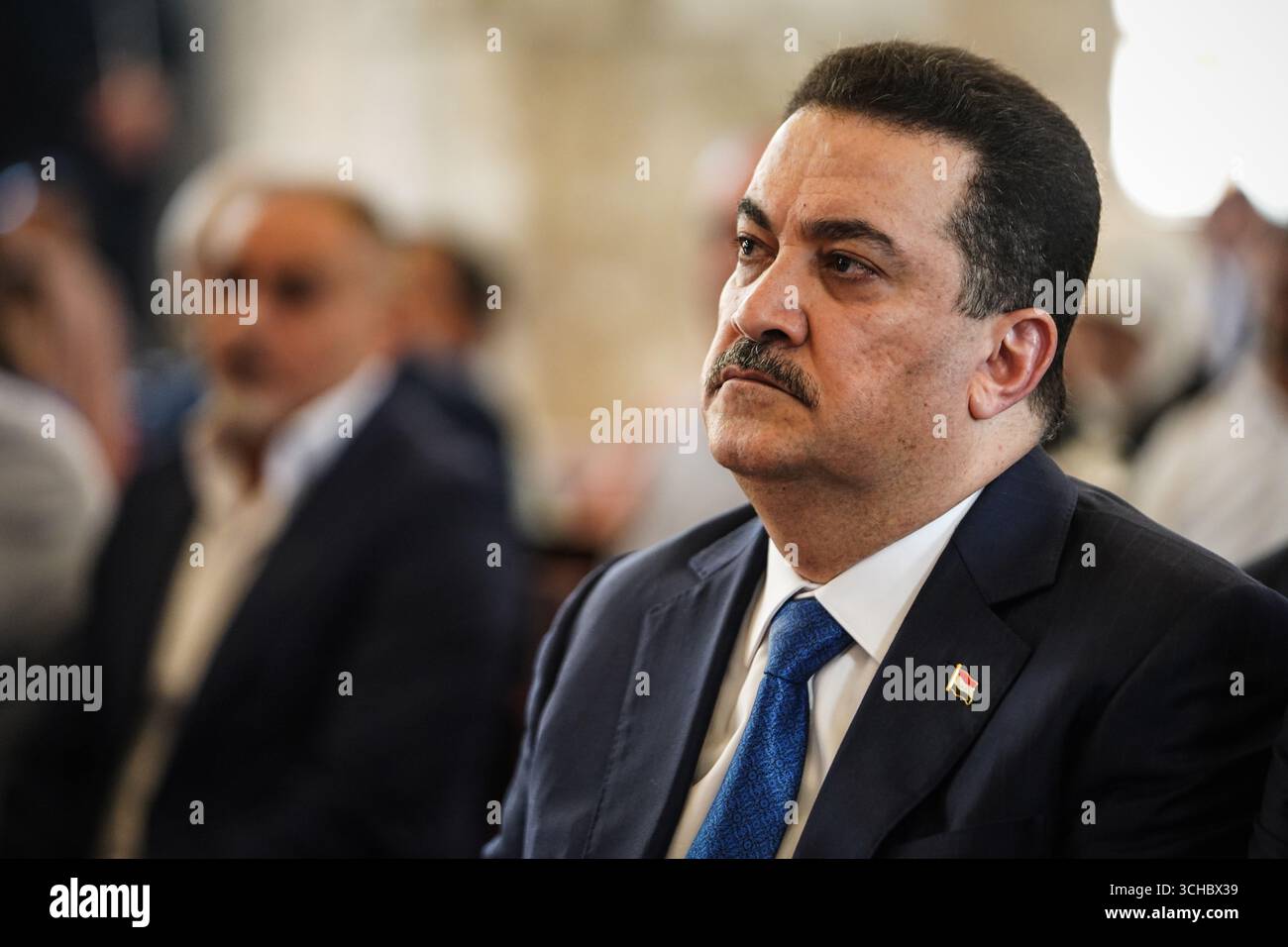 01 September 2025, Iraq, Mosul: Iraqi Prime Minister Mohammed Shia' al ...