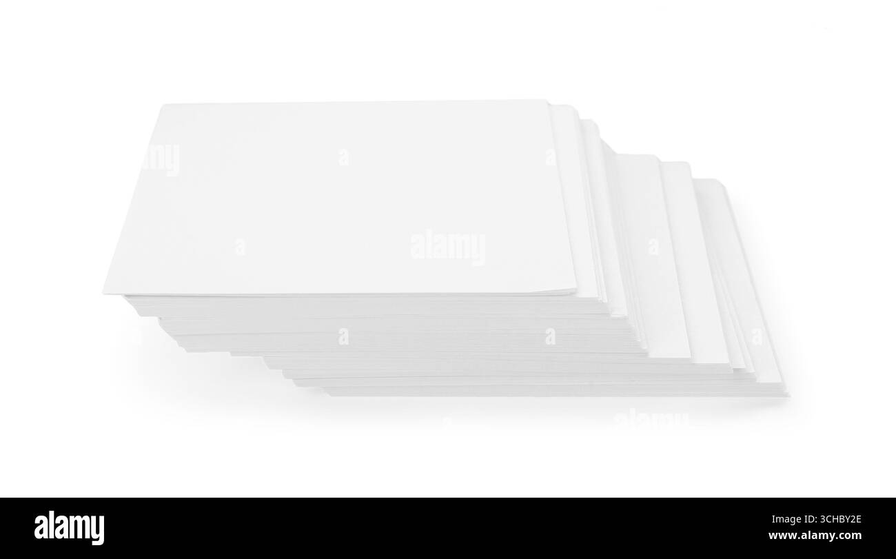 Notes stack on white Black and White Stock Photos & Images - Alamy