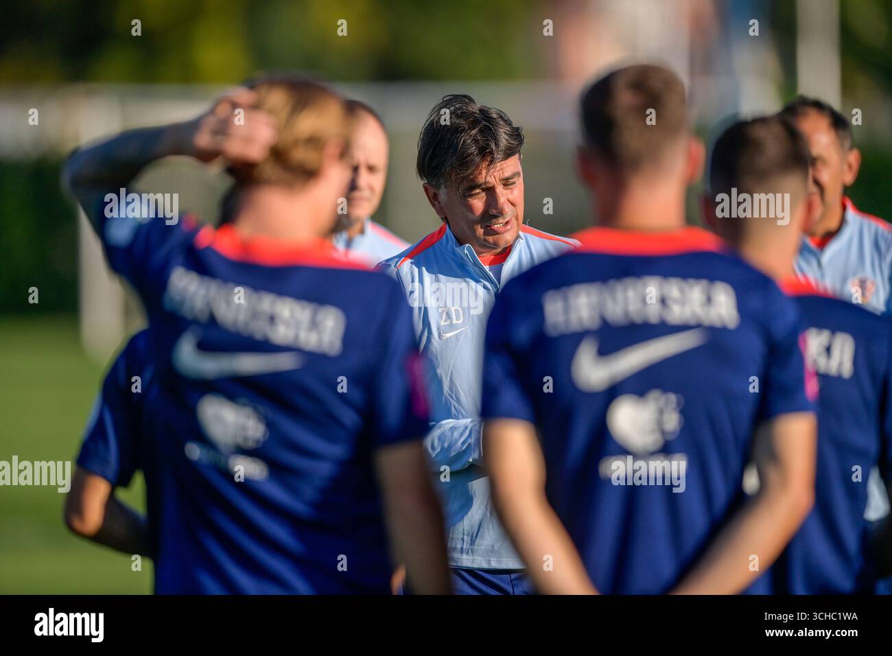 Head coach of Croatia Zlatko Dalic giving instructions to players ...