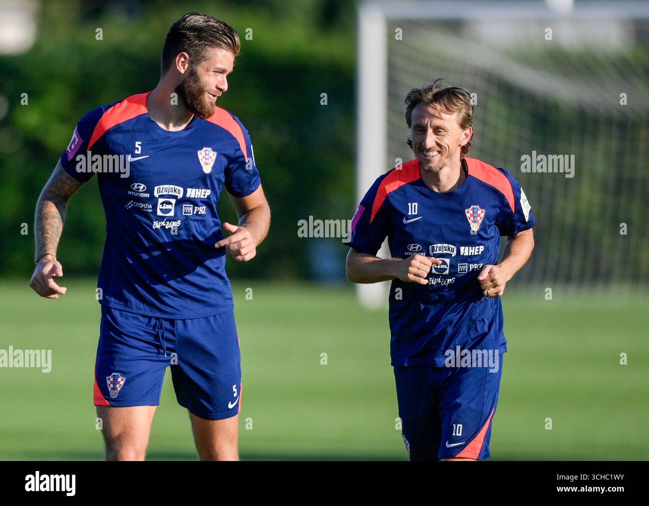 Duje Caleta Car and Luka Modric of Croatia having a laugh during the ...