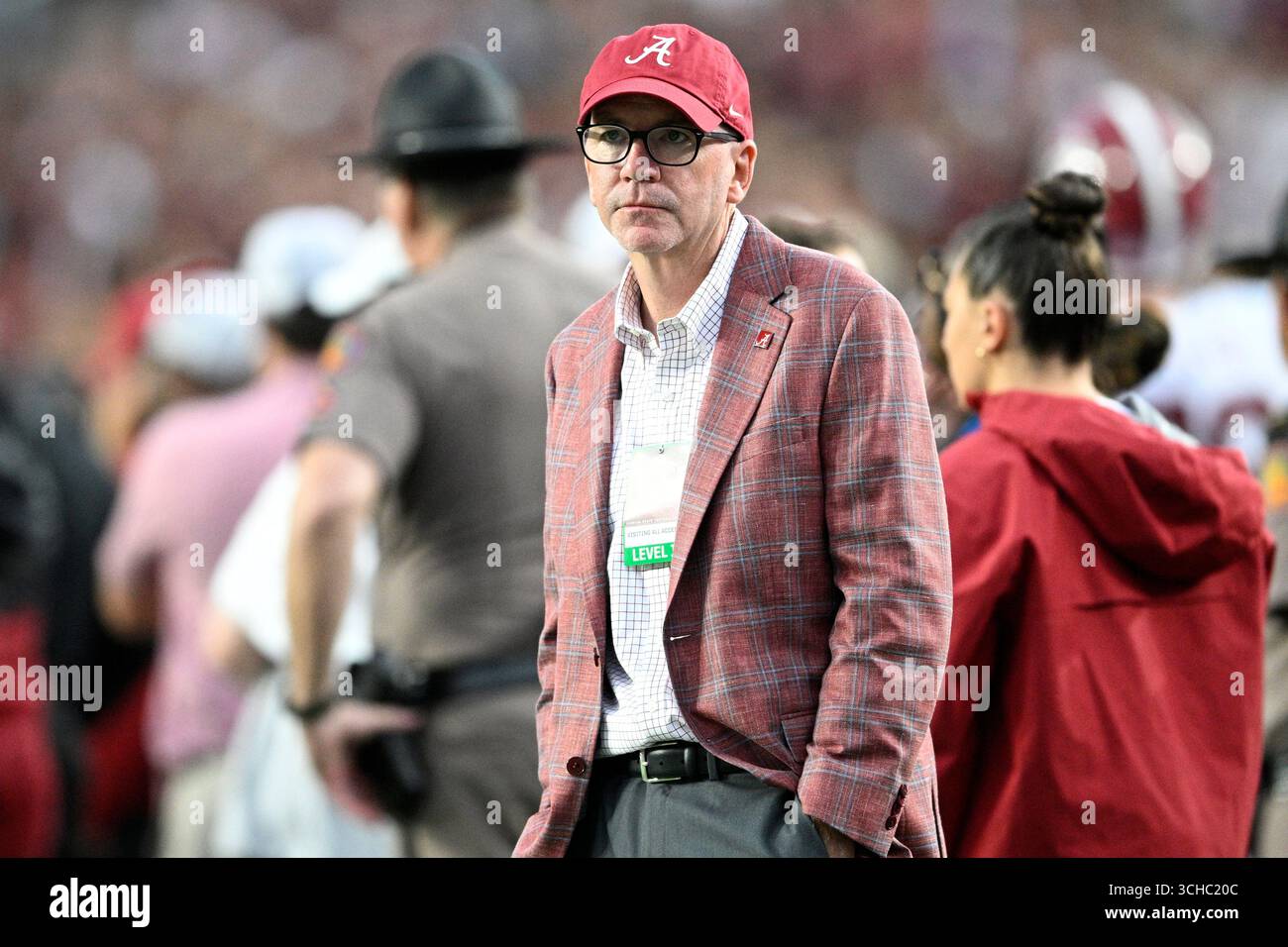 Alabama president Dr. Peter J. Mohler looks on from the sideline during ...