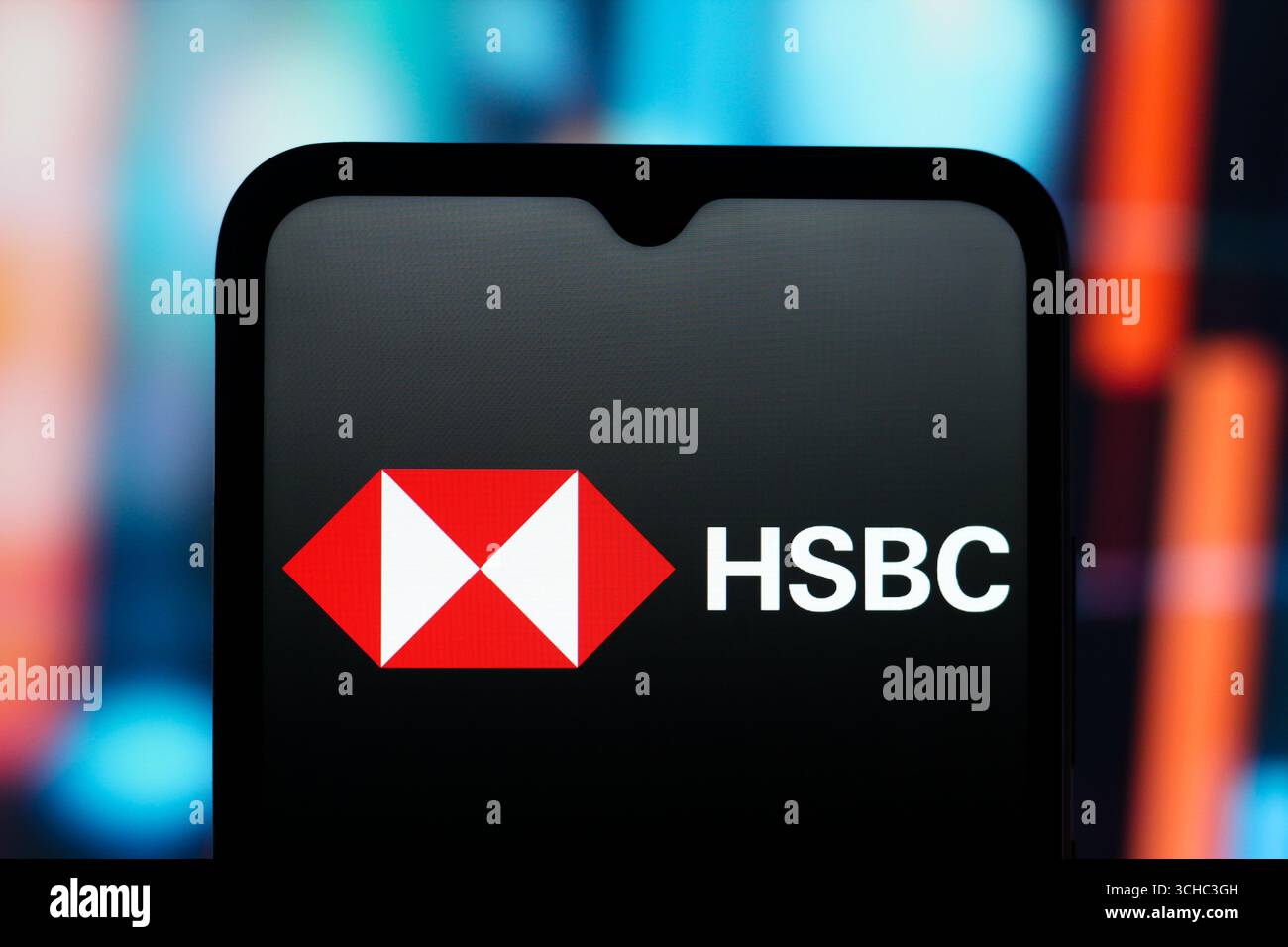 In this photo illustration, the HSBC logo is seen displayed on a ...