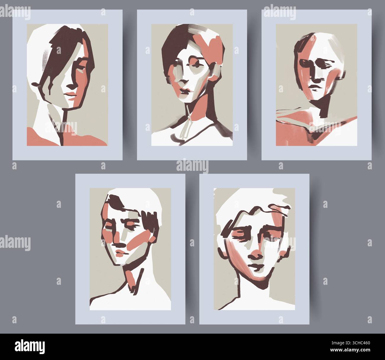 Collection of stylized portraits showcasing hi-res stock photography ...