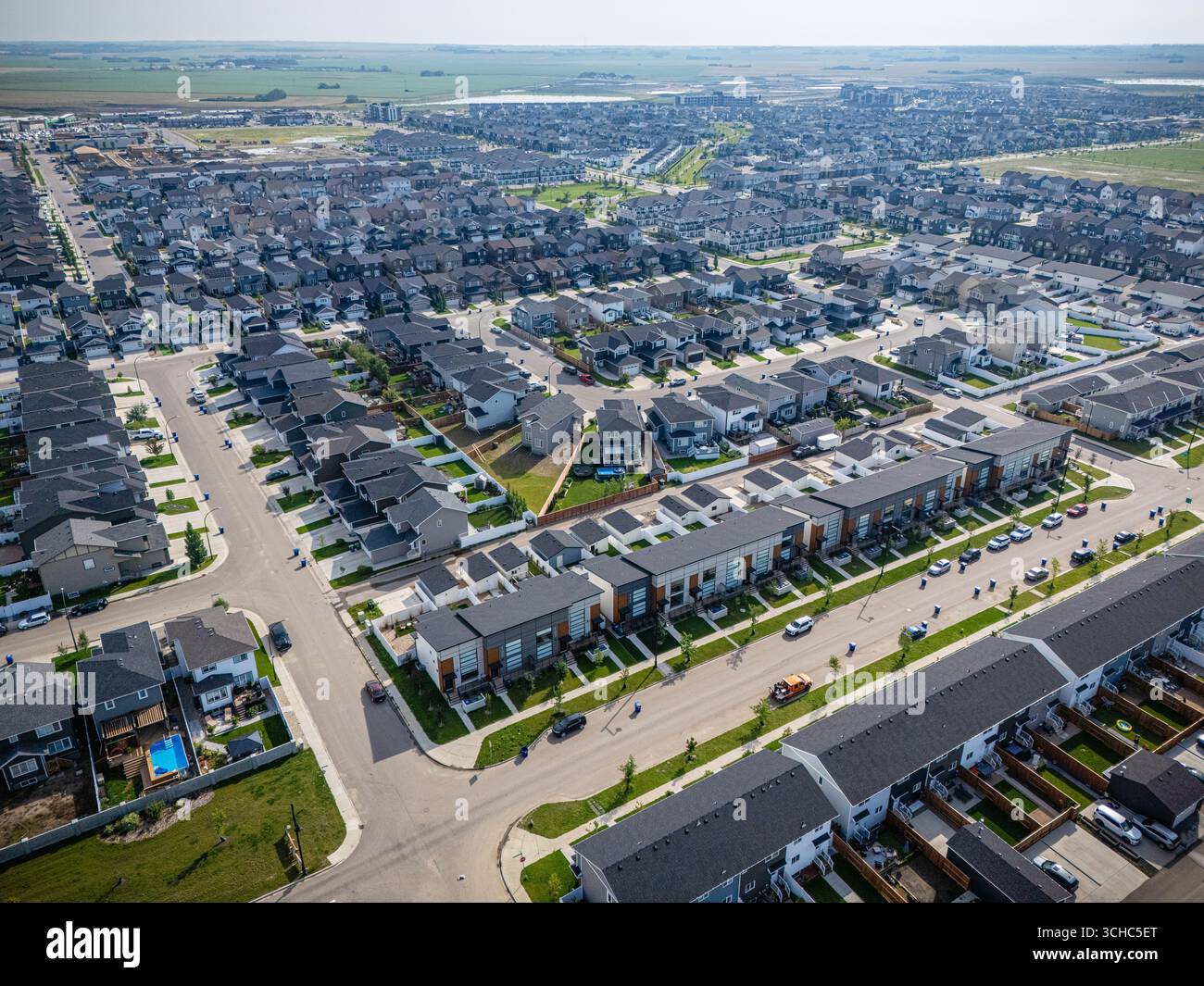 Aerial view of Brighton, a modern residential community in Saskatoon ...