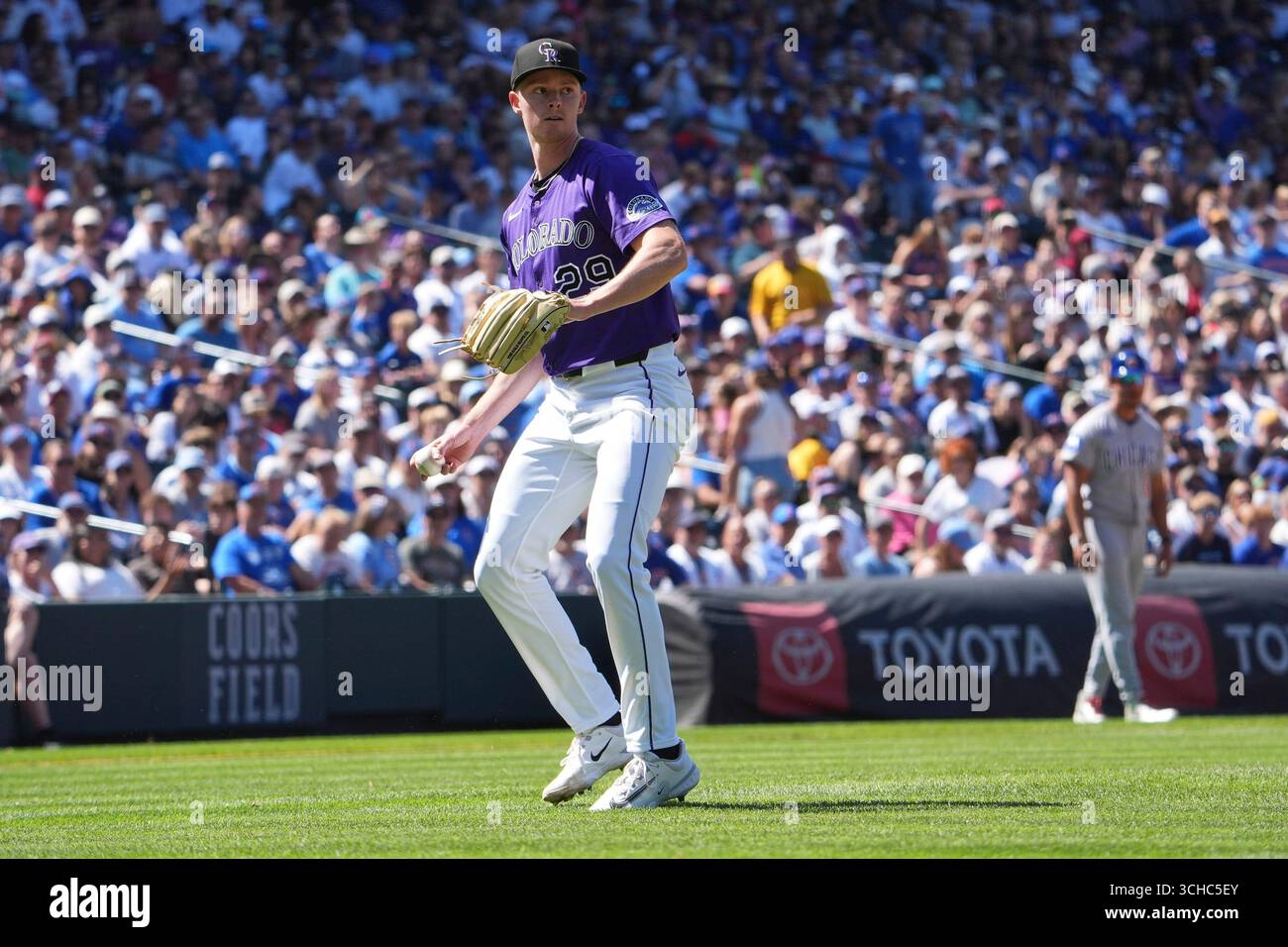 August 31 2025: Colorado pitcher Tanner Gordon (29) makes a play during the game between the ...