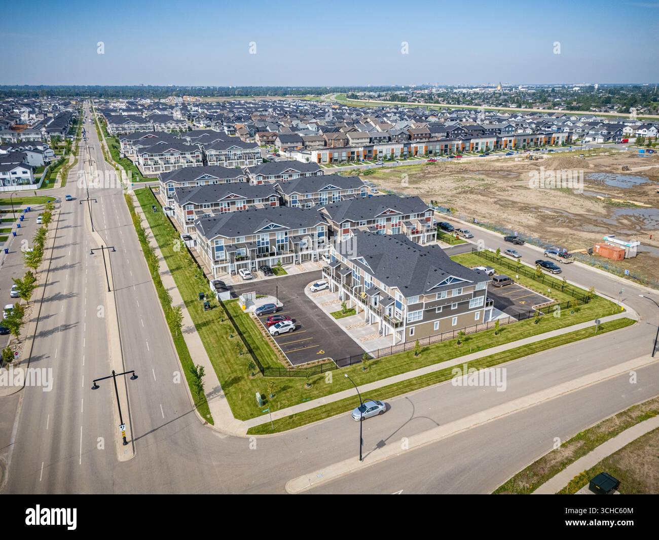 Aerial view of Brighton, a modern residential community in Saskatoon ...