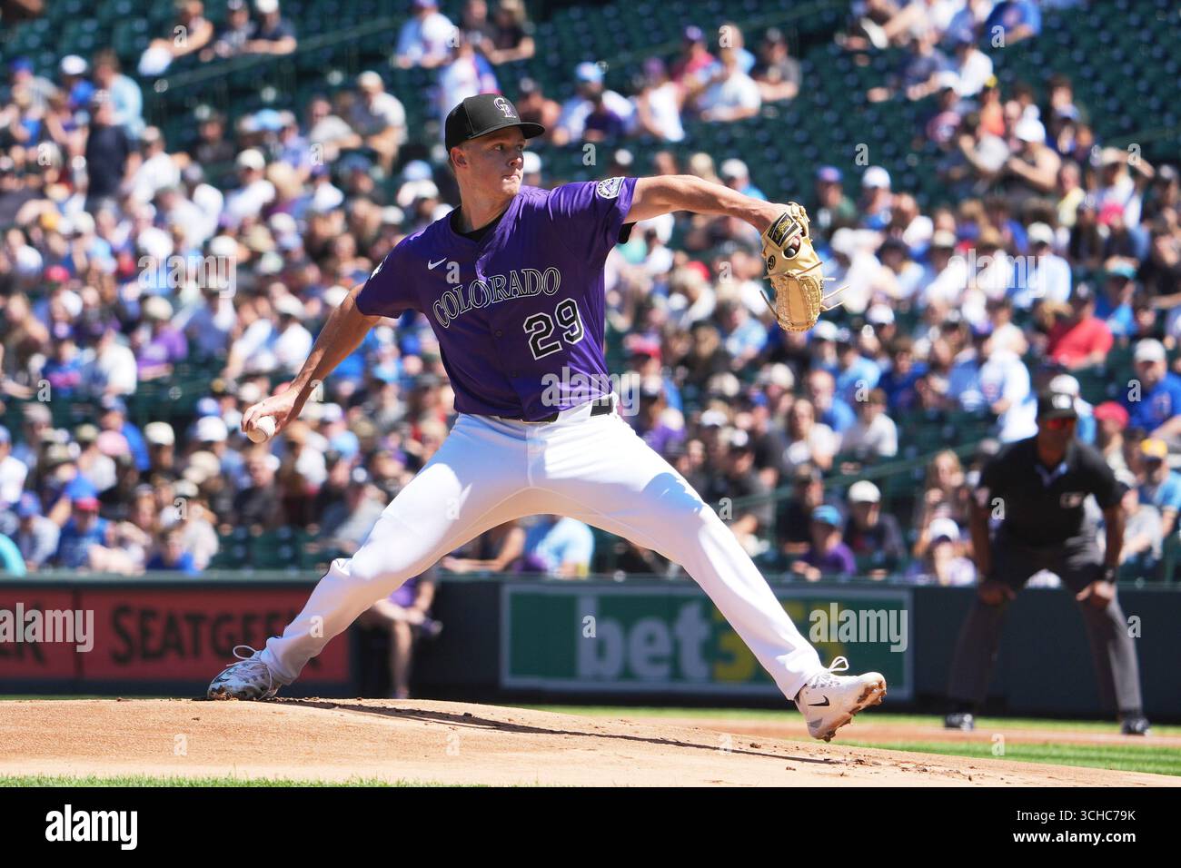 August 31 2025: Colorado pitcher Tanner Gordon (29) throws a pitch ...
