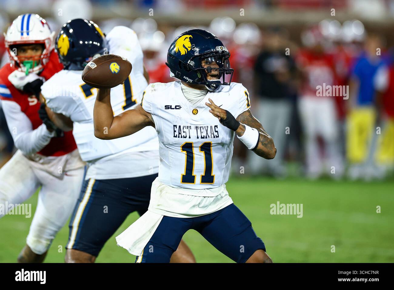 DALLAS, TX - AUGUST 30: East Texas A&M Lions quarterback Eric Rodriguez ...