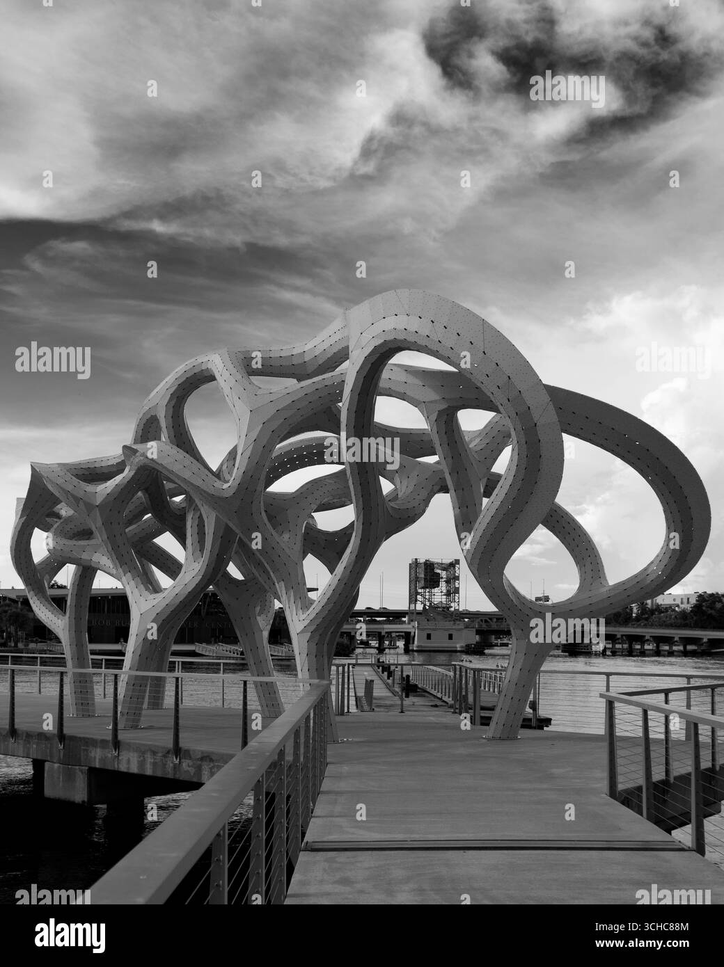 Metal contemporary art sculpture Black and White Stock Photos & Images ...