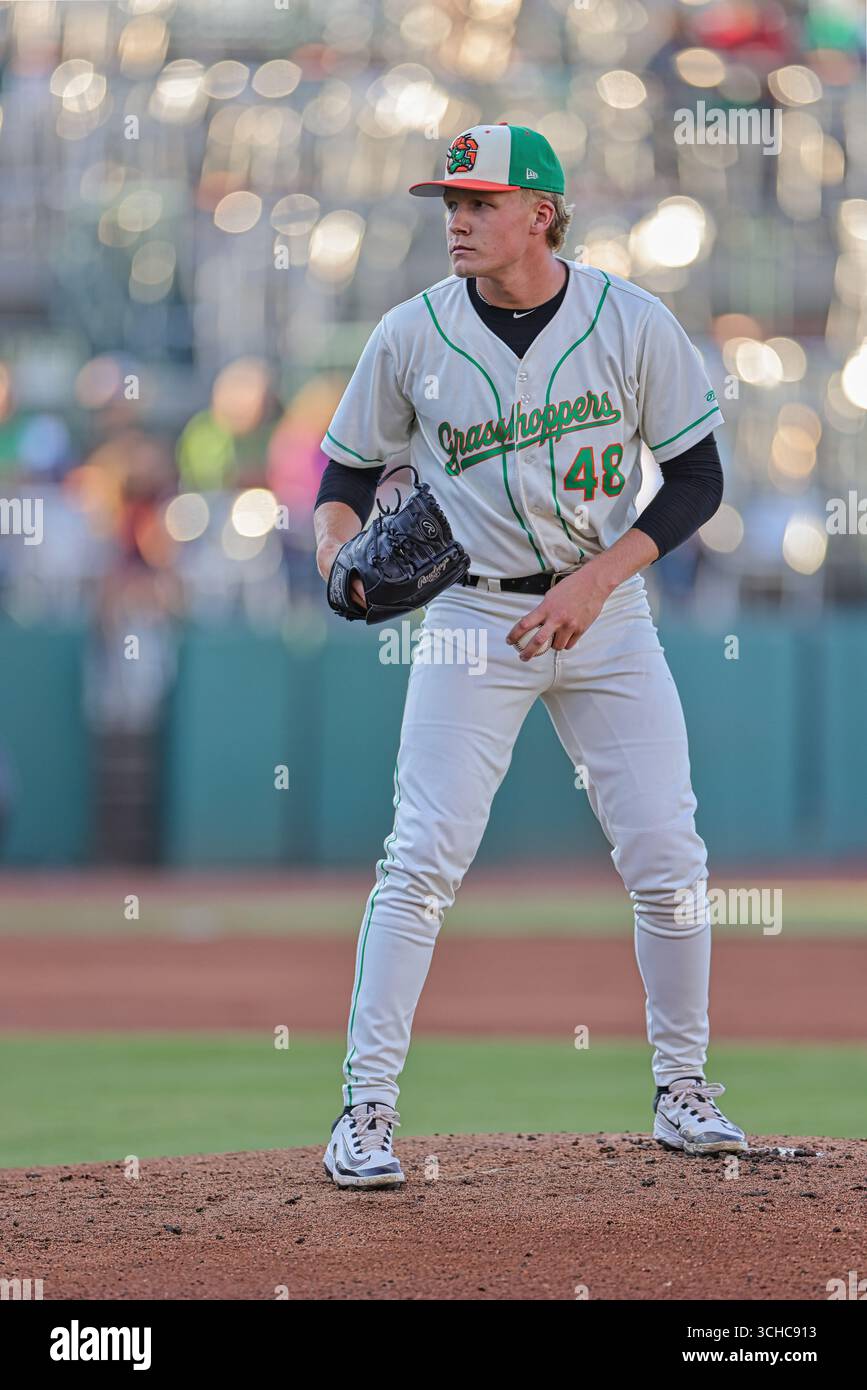 Greensboro, NC: Greensboro Grasshoppers pitcher Connor Wietgrefe (48 ...