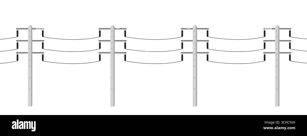 Electric pole. Power Poles. Electric Power transmission. Vector ...