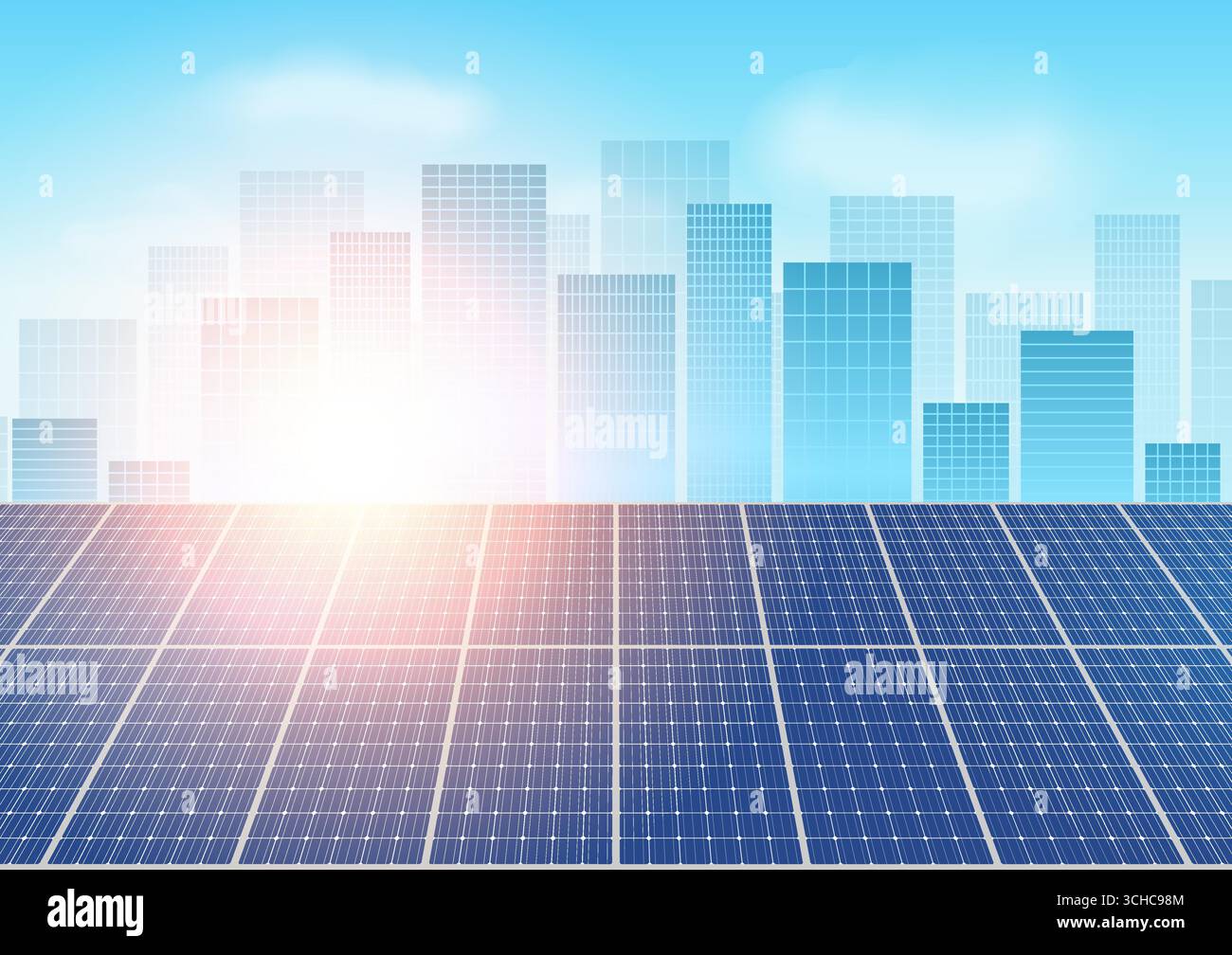 Solar panel. Solar cell. Solar panel in the City. Alternative clean ...