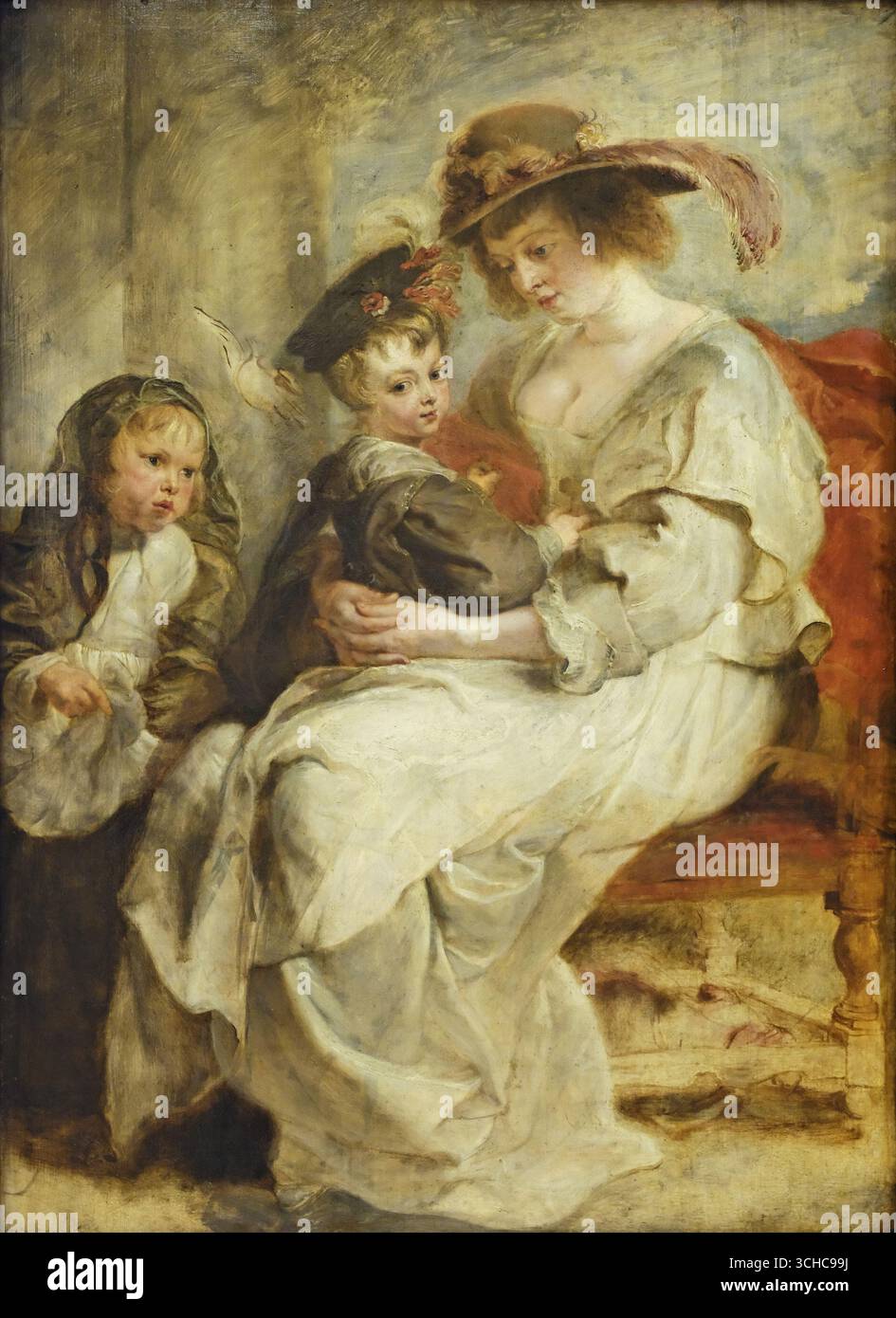 Portrait of Helena Fourment (1614-1673) with two of her children ...