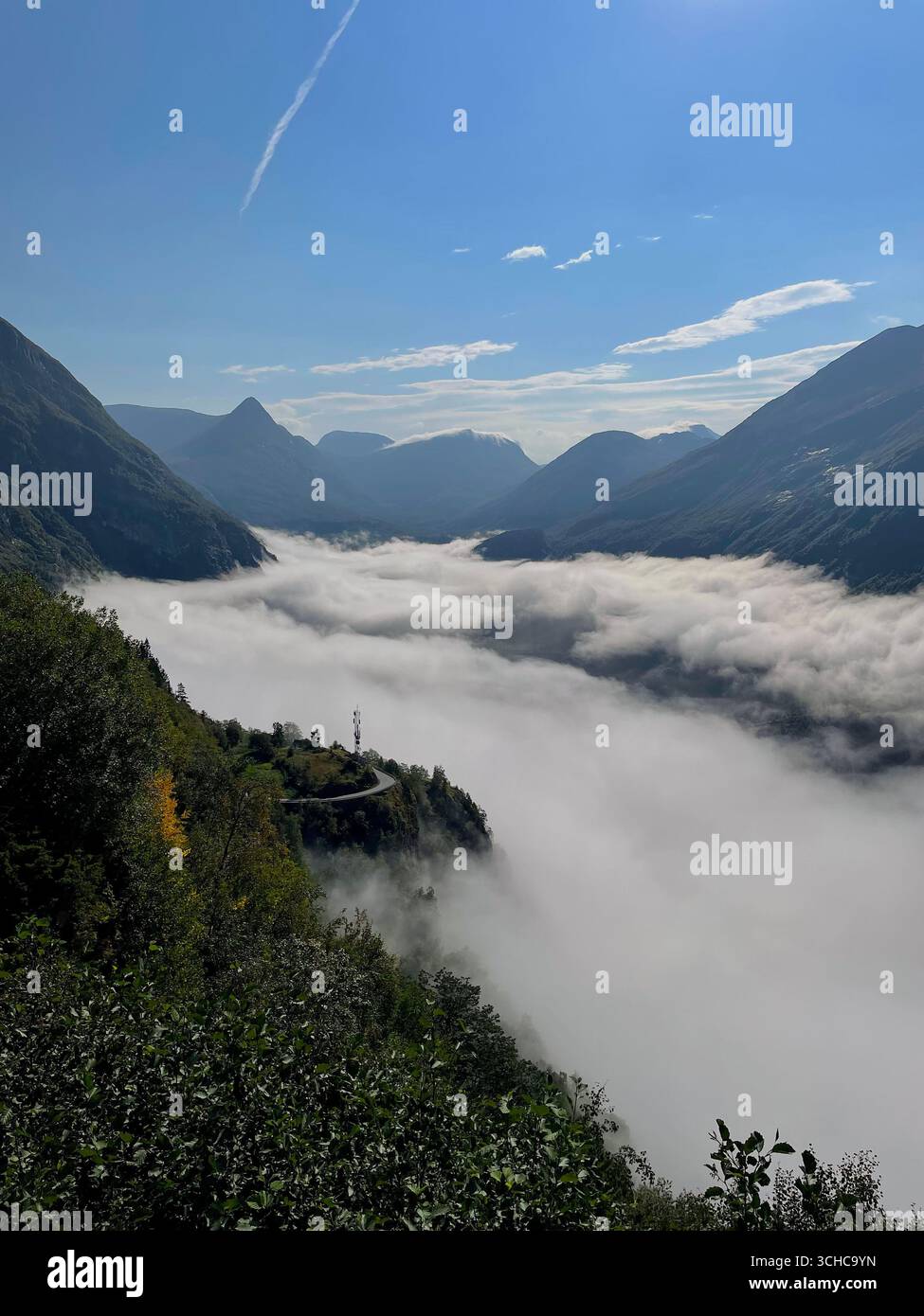 Aerial panorama geiranger fjord hi-res stock photography and images - Alamy