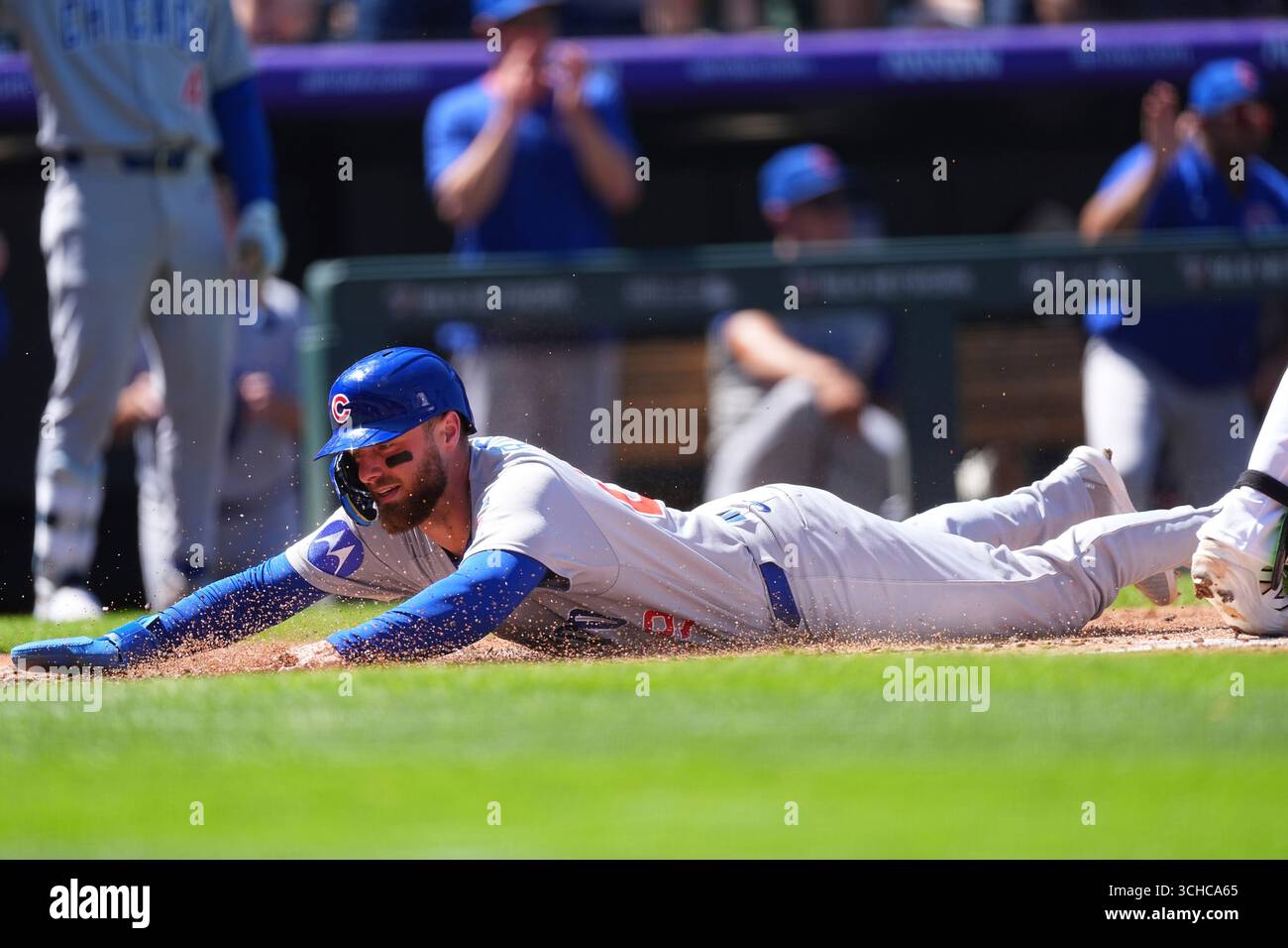 Chicago Cubs first baseman Michael Busch (29) in the third inning of a ...