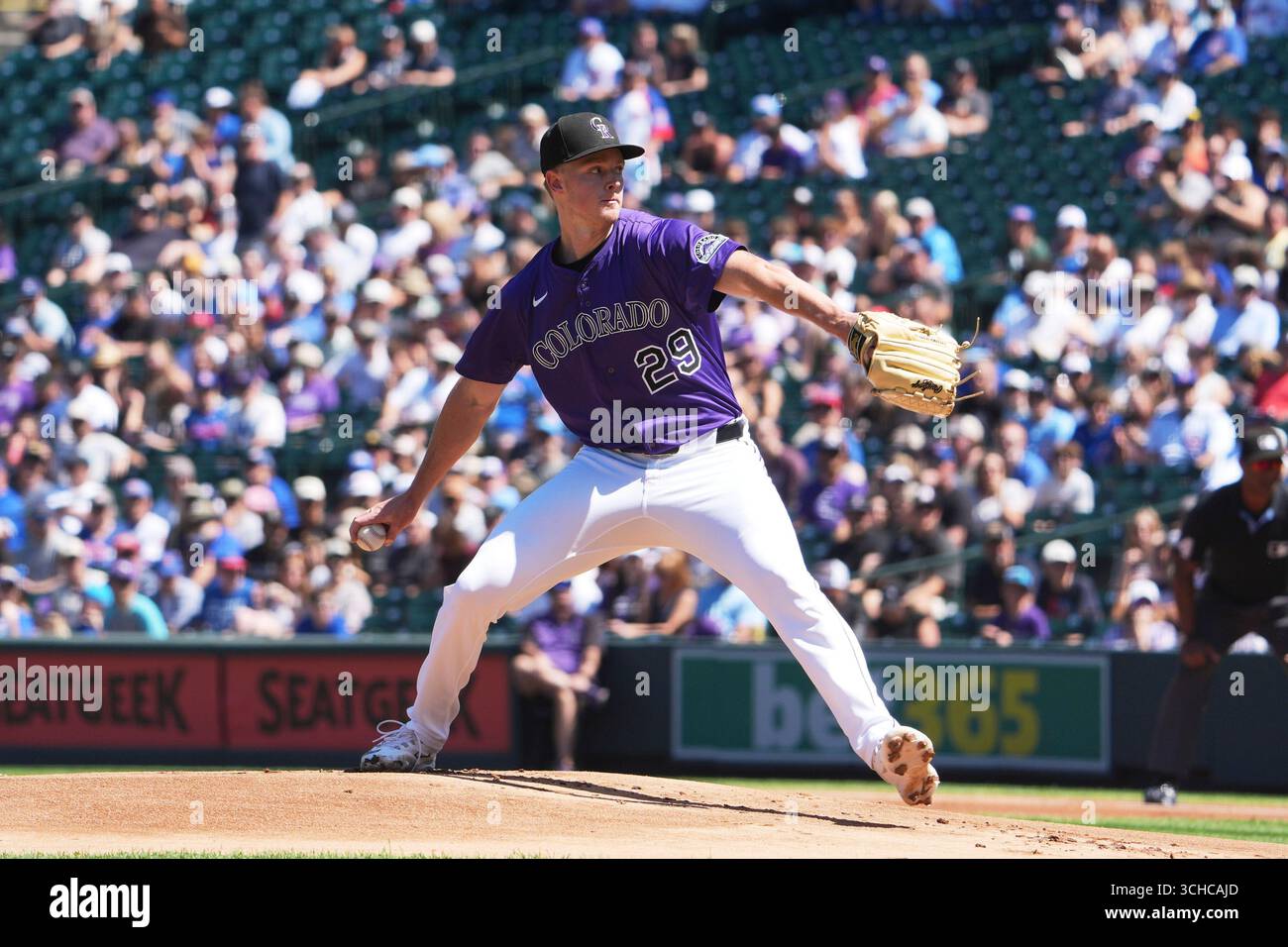 August 31 2025: Colorado pitcher Tanner Gordon (29) throws a pitch ...