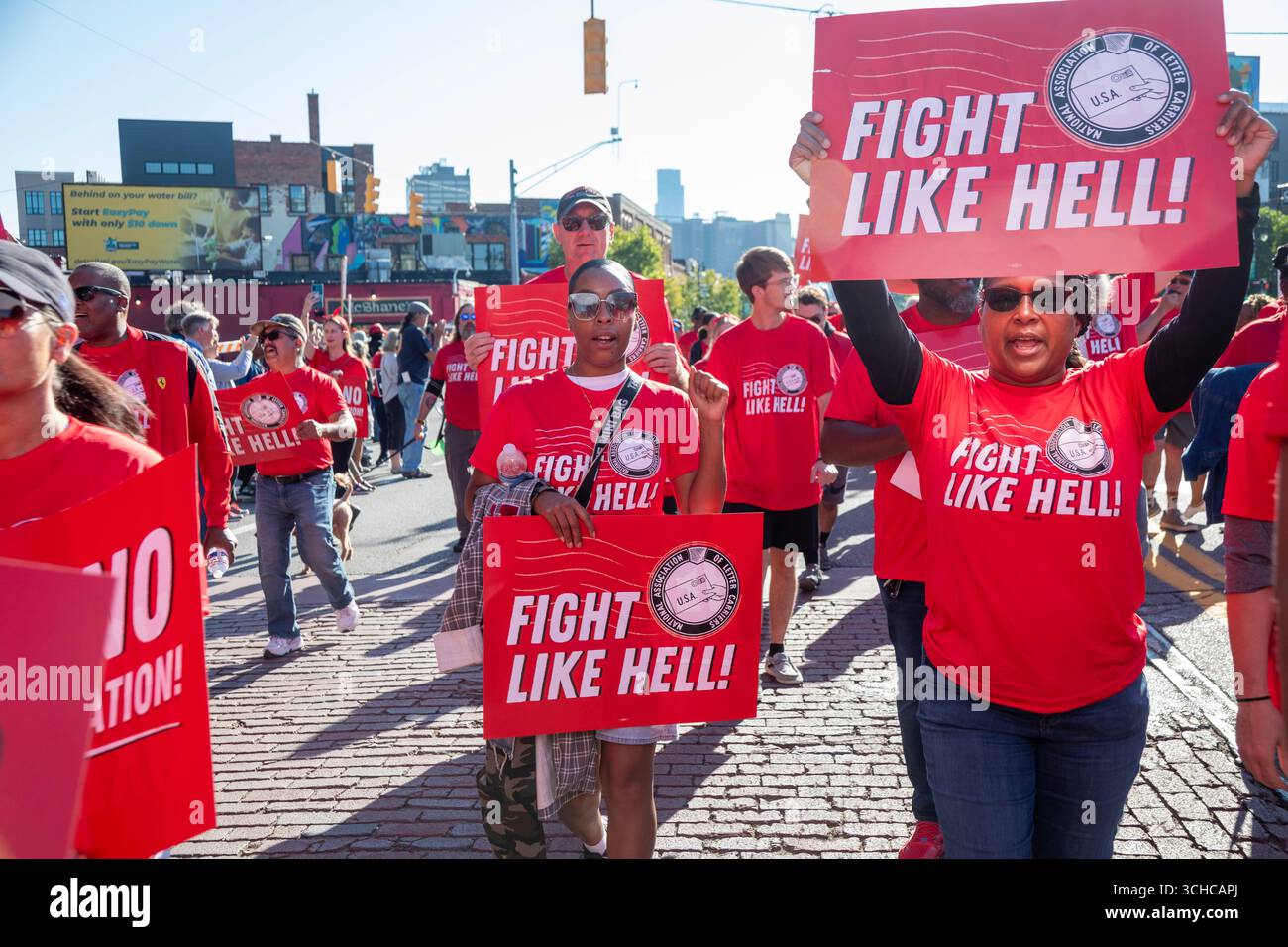 Detroit, Michigan, USA. 1st Sep, 2025. Postal workers march in Detroit ...