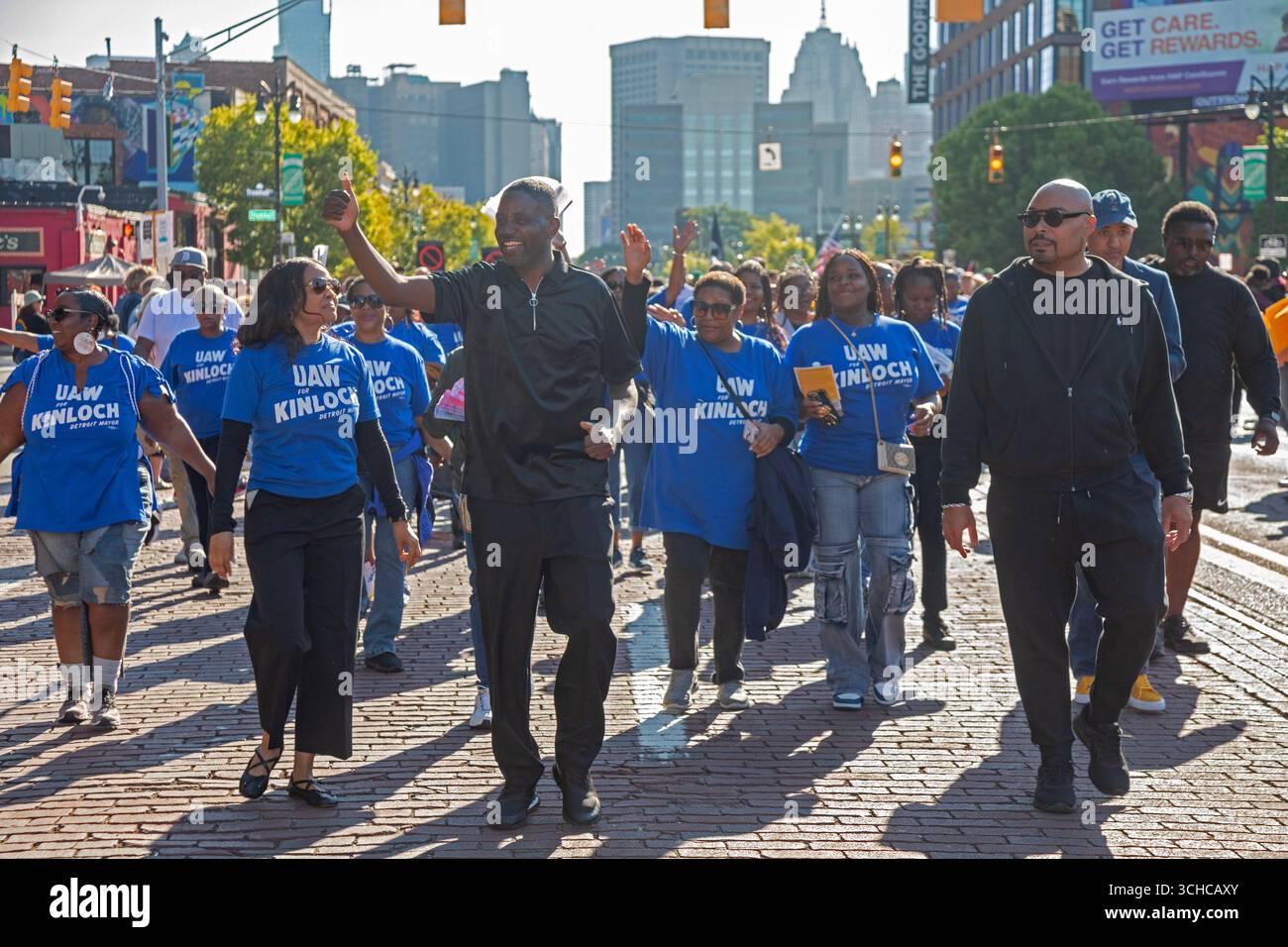Detroit, Michigan USA - 1 September 2025 - Solomon Kinloch marches with ...