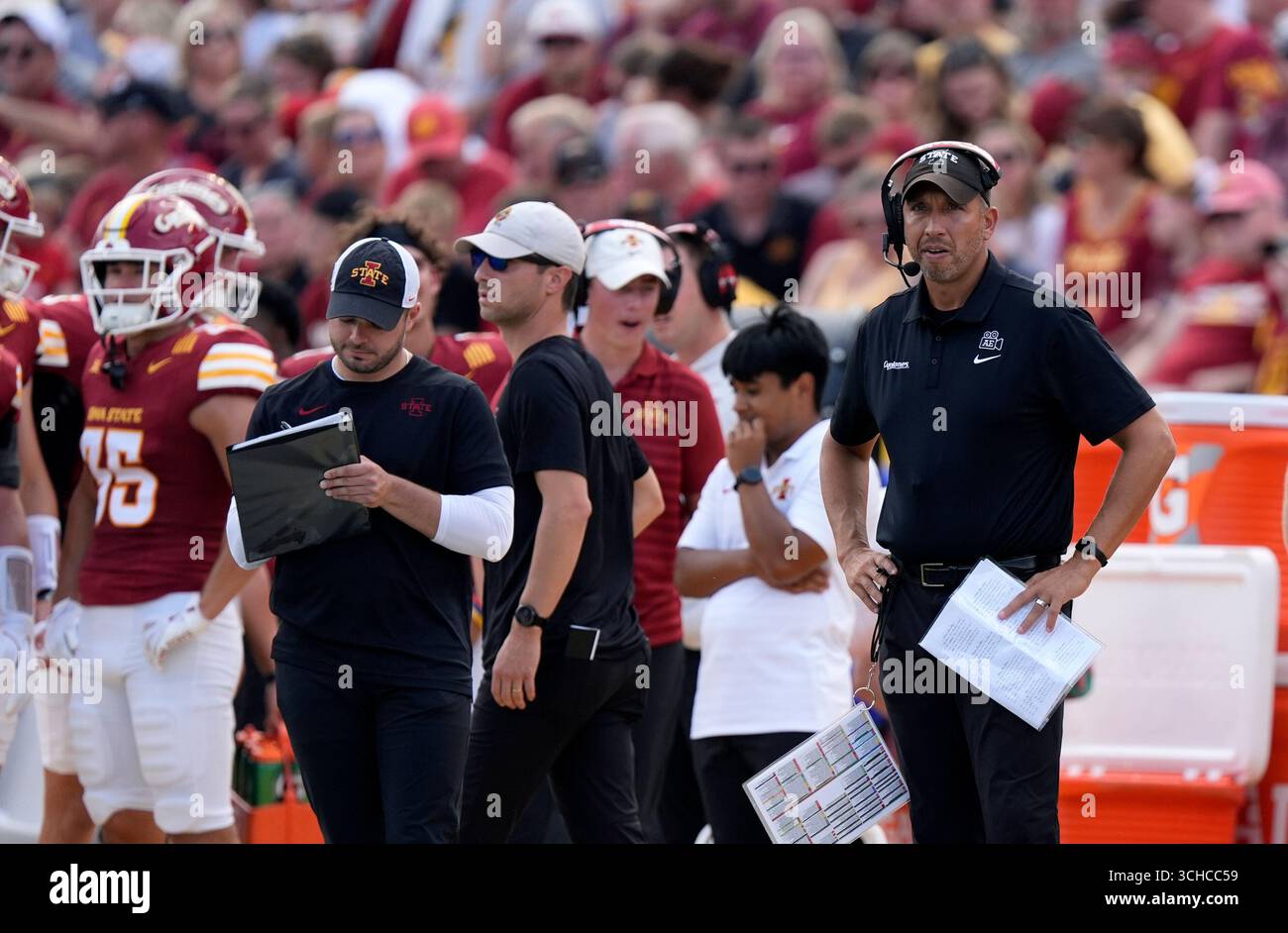 Iowa State head coach Matt Campbell during the first half of an NCAA ...