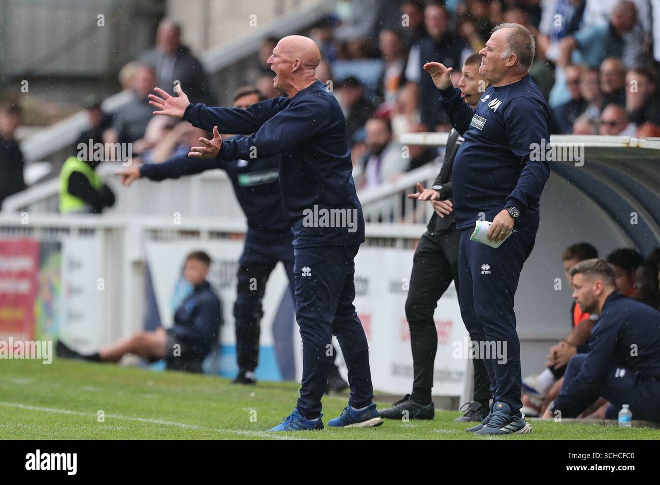 Hartlepool United manager Simon Grayson and Neil McDonald during the ...