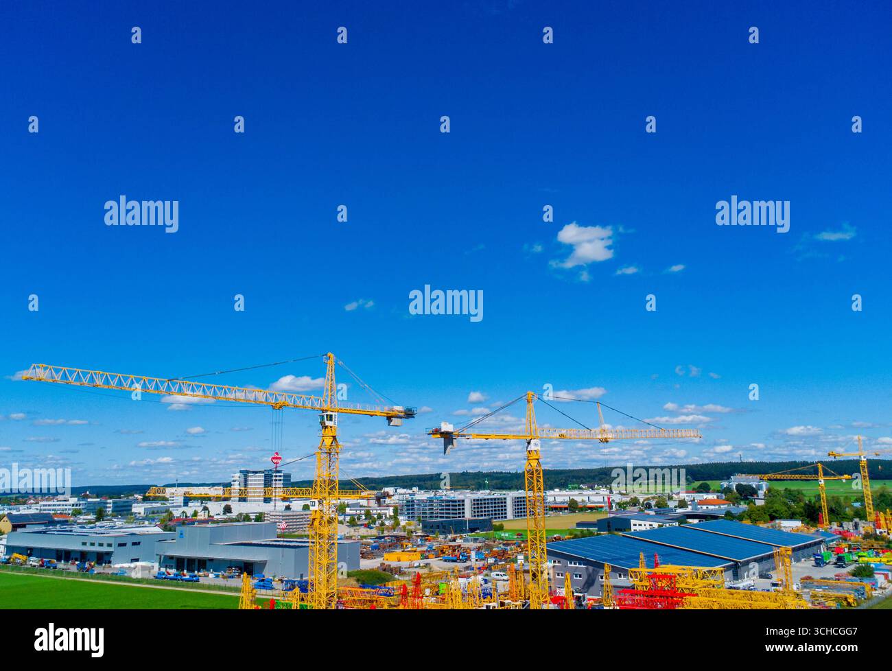 Mindelheim, Bavaria, Germany - August 31, 2025: Aerial view of several ...