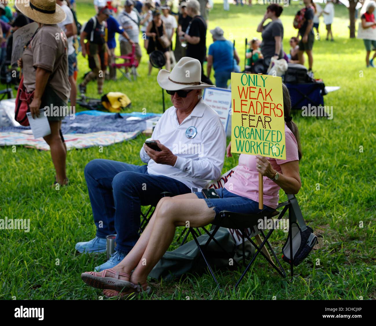 Hundreds gathered to protest President Donald Trump during the Memorial ...
