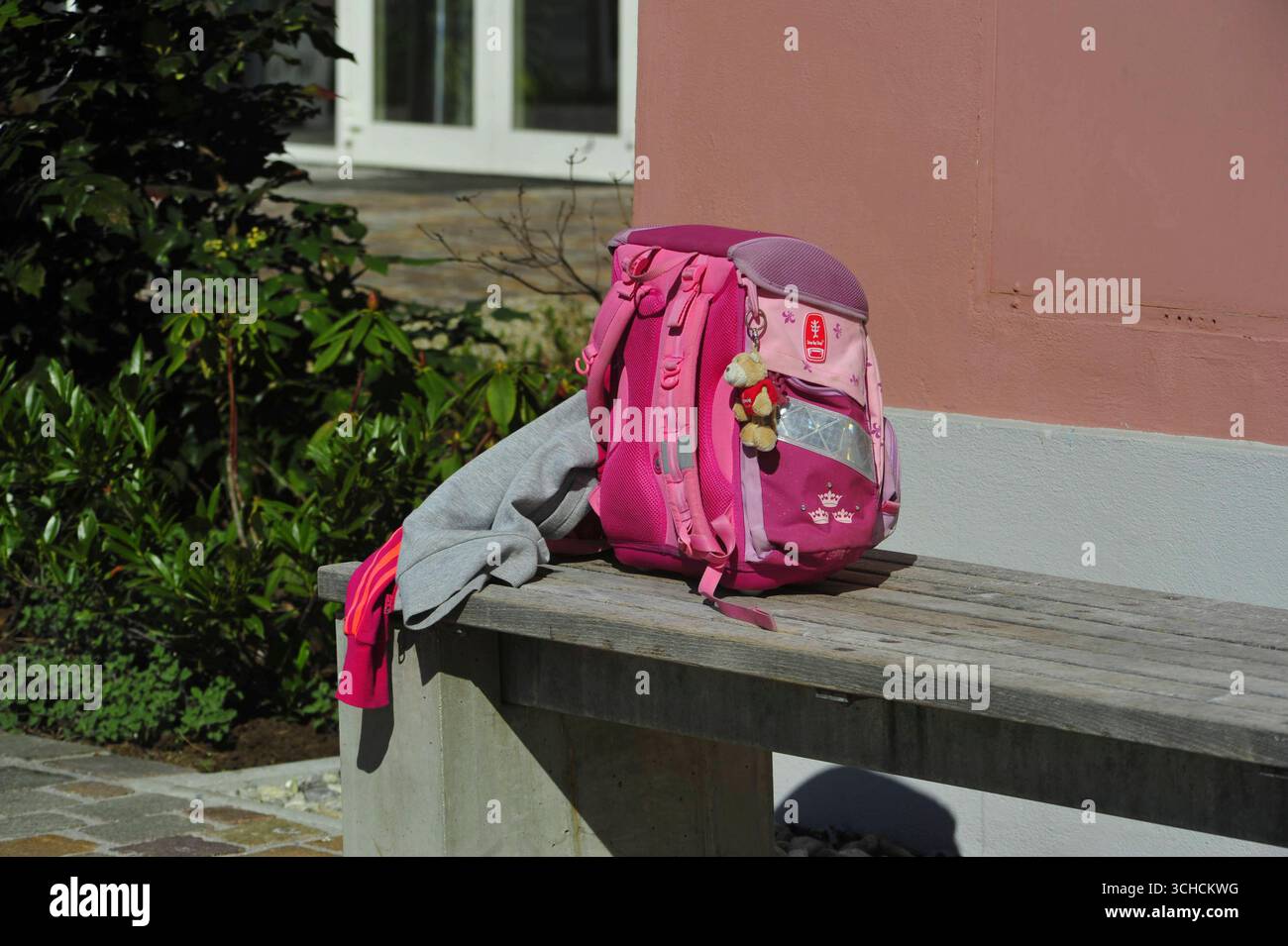 school child with school bag or school satchel on the back school child ...