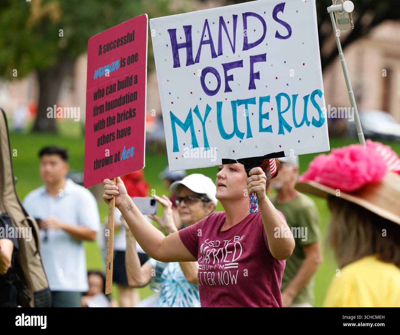 Hundreds gathered to protest President Donald Trump during the Memorial ...