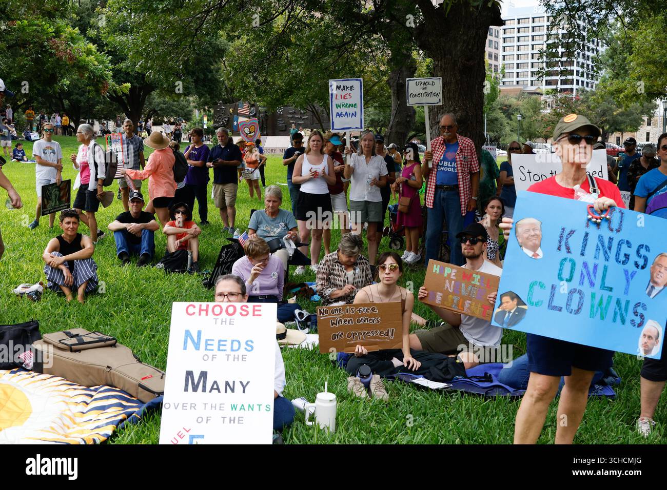 Hundreds gathered to protest President Donald Trump during the Memorial ...