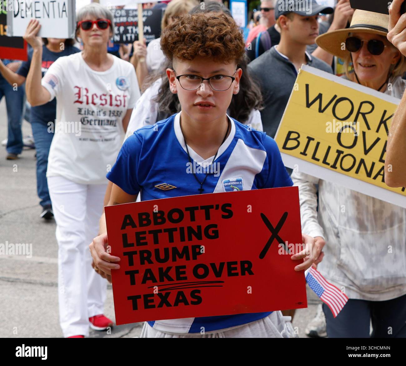 Hundreds gathered to protest President Donald Trump during the Memorial ...