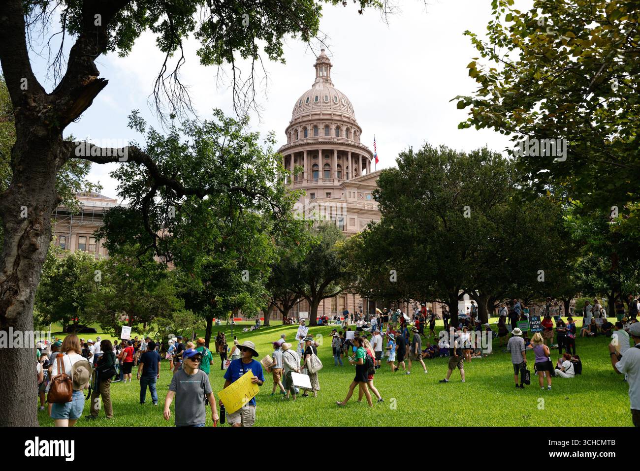 Hundreds gathered to protest President Donald Trump during the Memorial ...