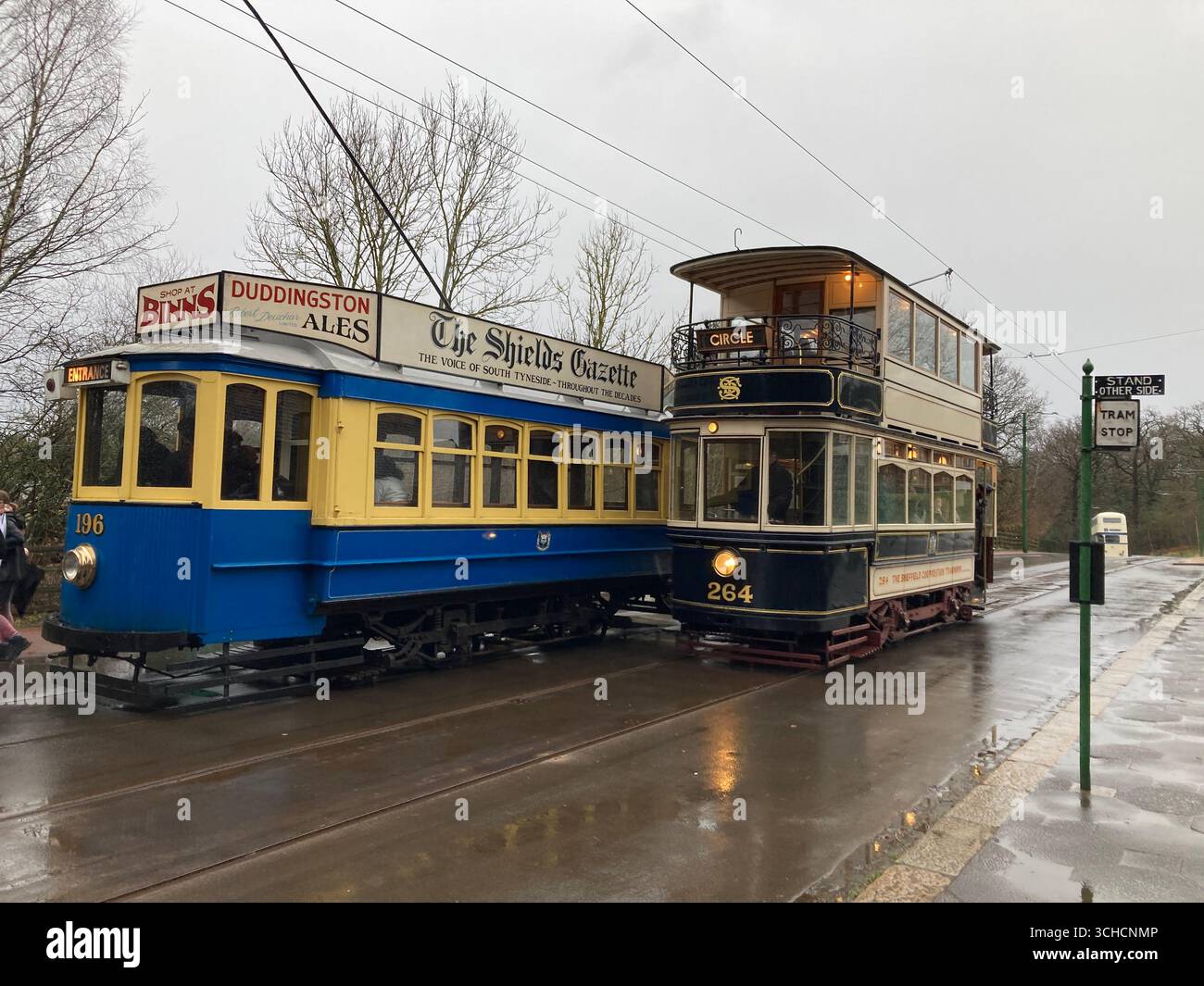 Vintage open air scenes at Beamish museum with historic buildings ...