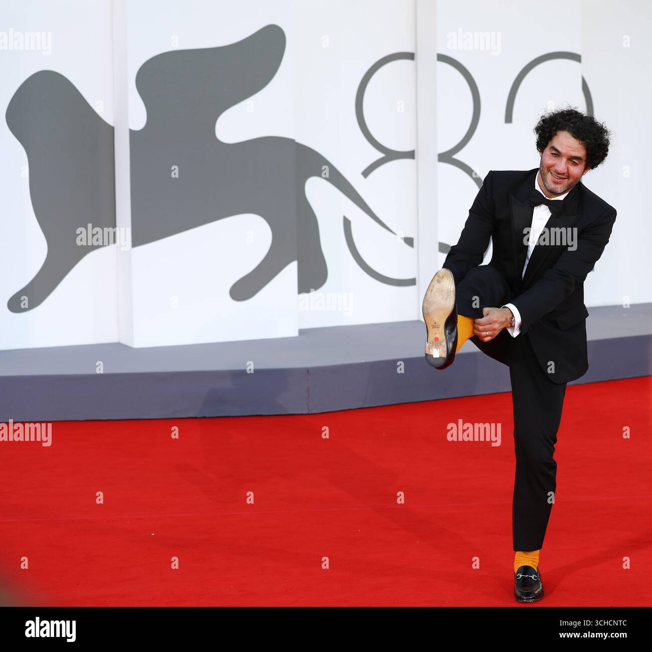 September 1, 2025, Venice, Veneto, Italy: BENNY SAFDIE shows his orange ...
