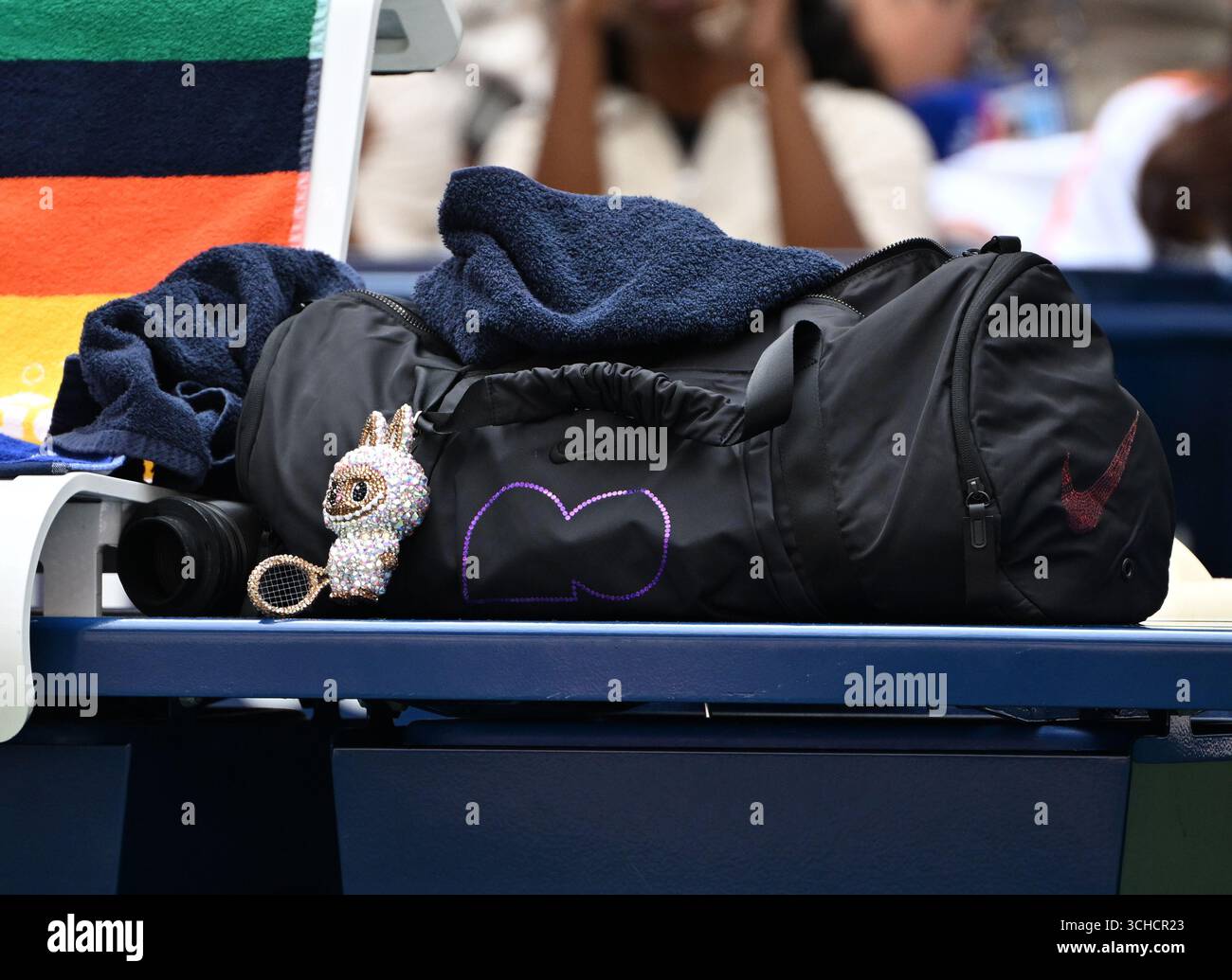 Naomi Osaka of JAP Labubu is seen during the match with Coco Gauff of ...