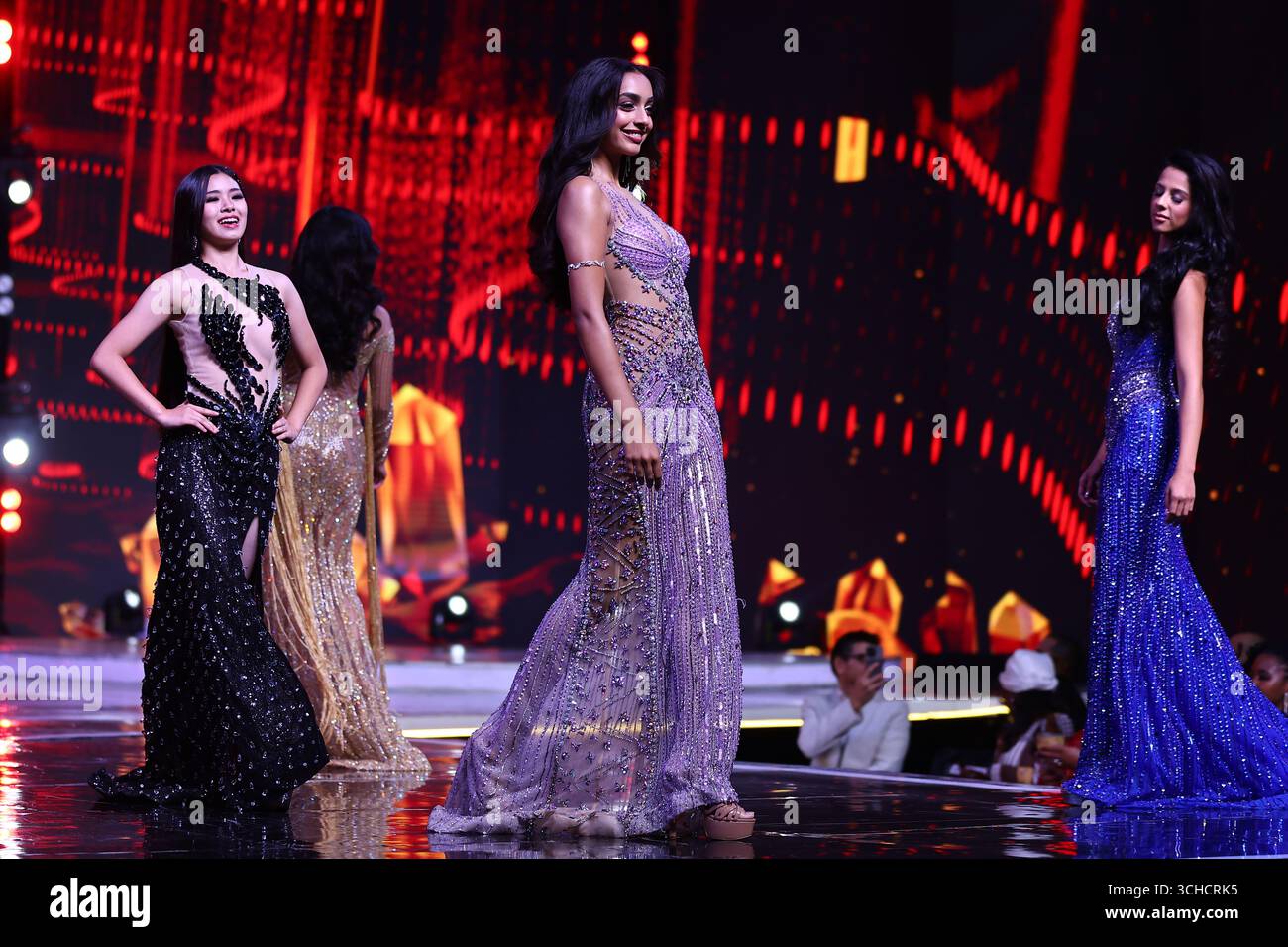India's Kaziah Mejo walks the ramp during the grand finale of the Miss ...