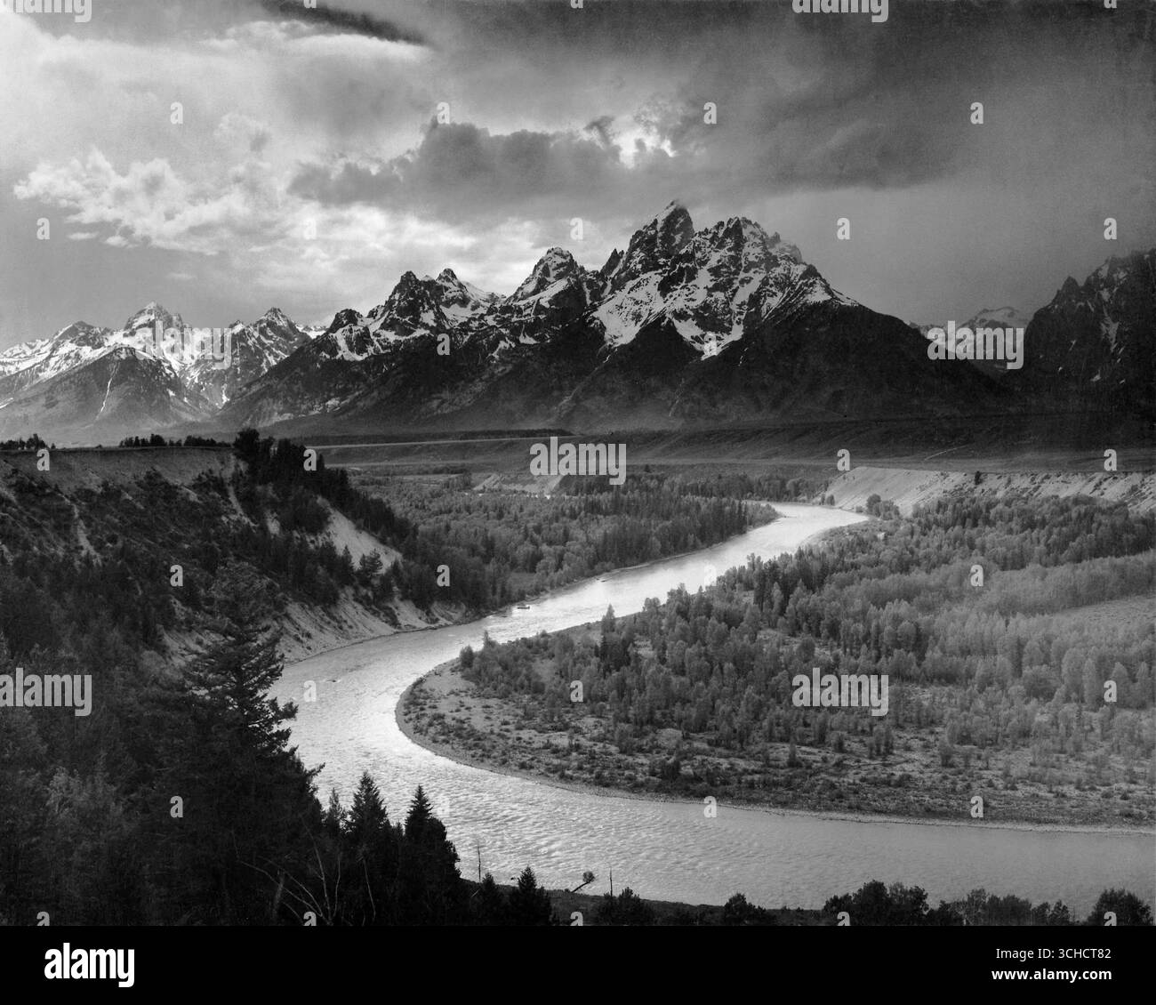 Landscape photo by Ansel Adams – The Tetons and the Snake River (1942 ...