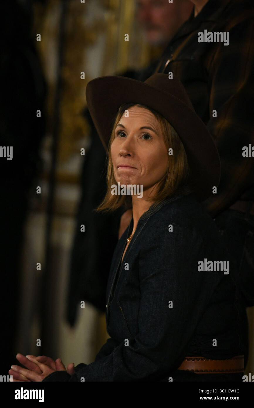Jodie Post looks on during a runway of Austin Post collection by ...