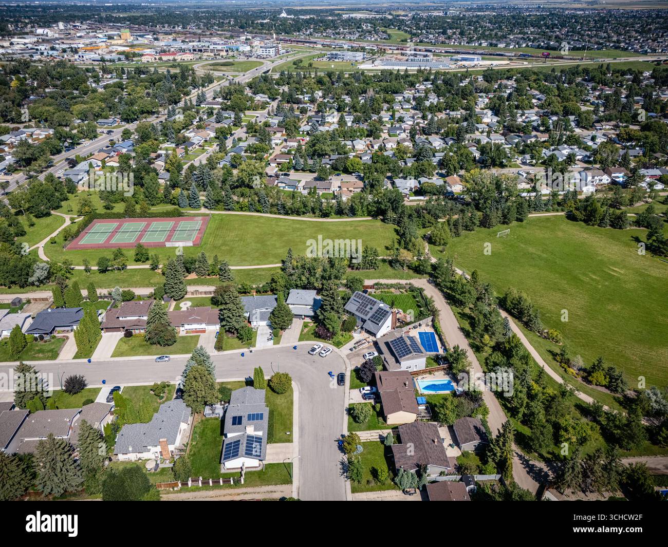 Aerial view of College Park East in Saskatoon, Saskatchewan ...