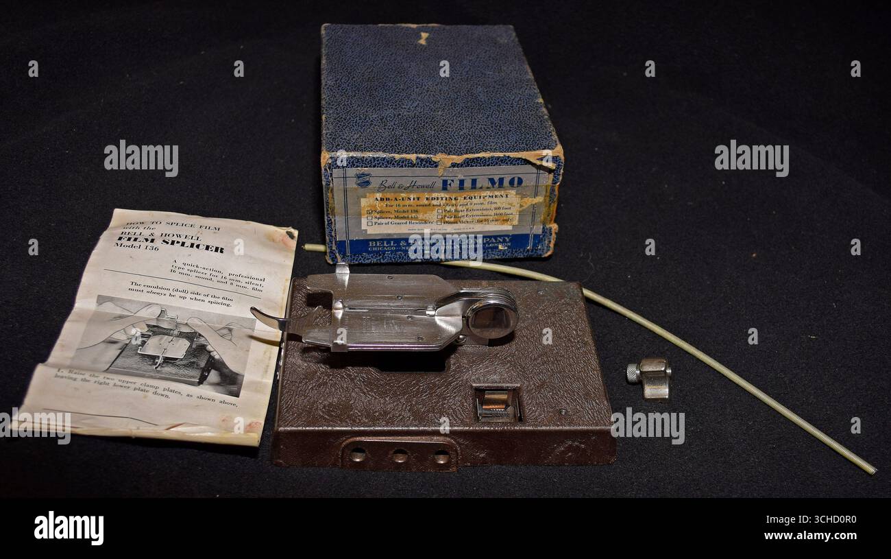 vintage Bell & Howell Filmo splicer for 16mm and 8 mm movie film, model ...