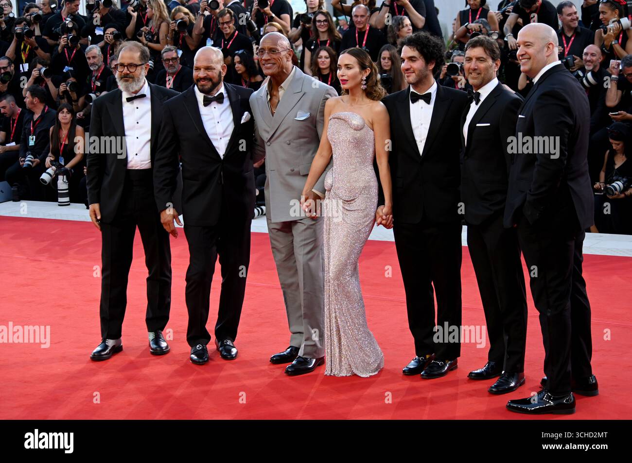 01 September 2025, Italy, Venedig: Andrea Romeo (l-r), Mark Kerr ...