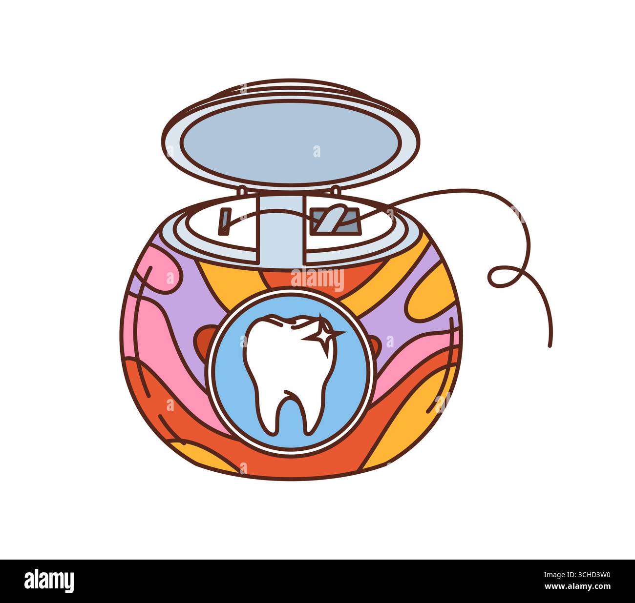 Cartoon groovy dental floss hi-res stock photography and images - Alamy