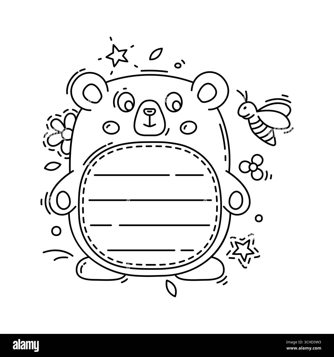 Cute bear animal in Black and White Stock Photos & Images - Alamy