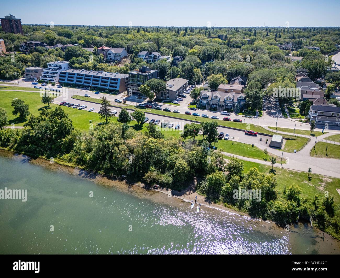 Aerial view of Nutana in Saskatoon, Saskatchewan, featuring historic ...