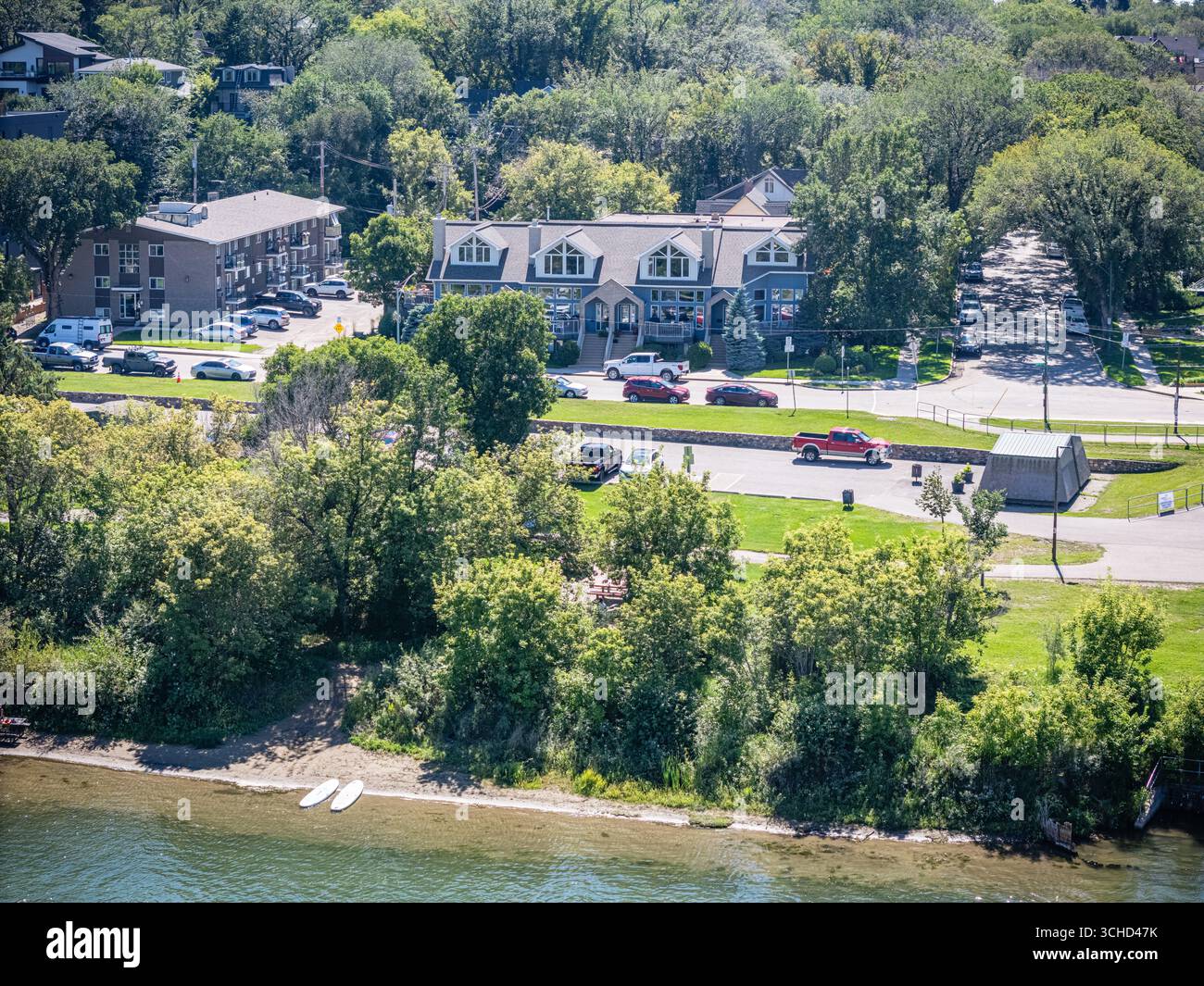 Aerial view of Nutana in Saskatoon, Saskatchewan, featuring historic ...