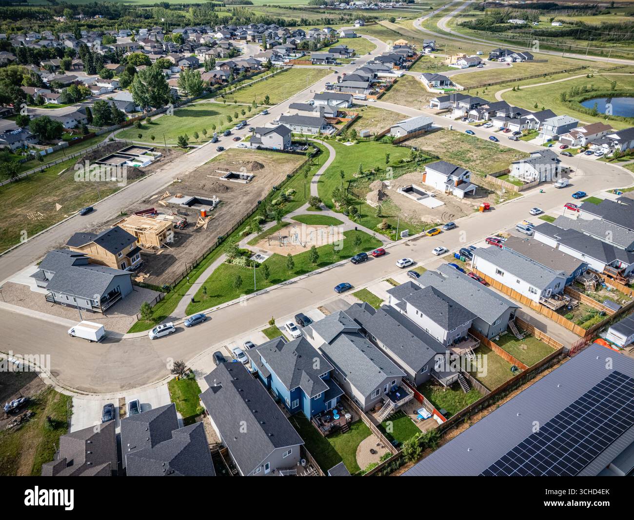 Aerial view of Parkridge Extension in Saskatoon, Saskatchewan, showing ...