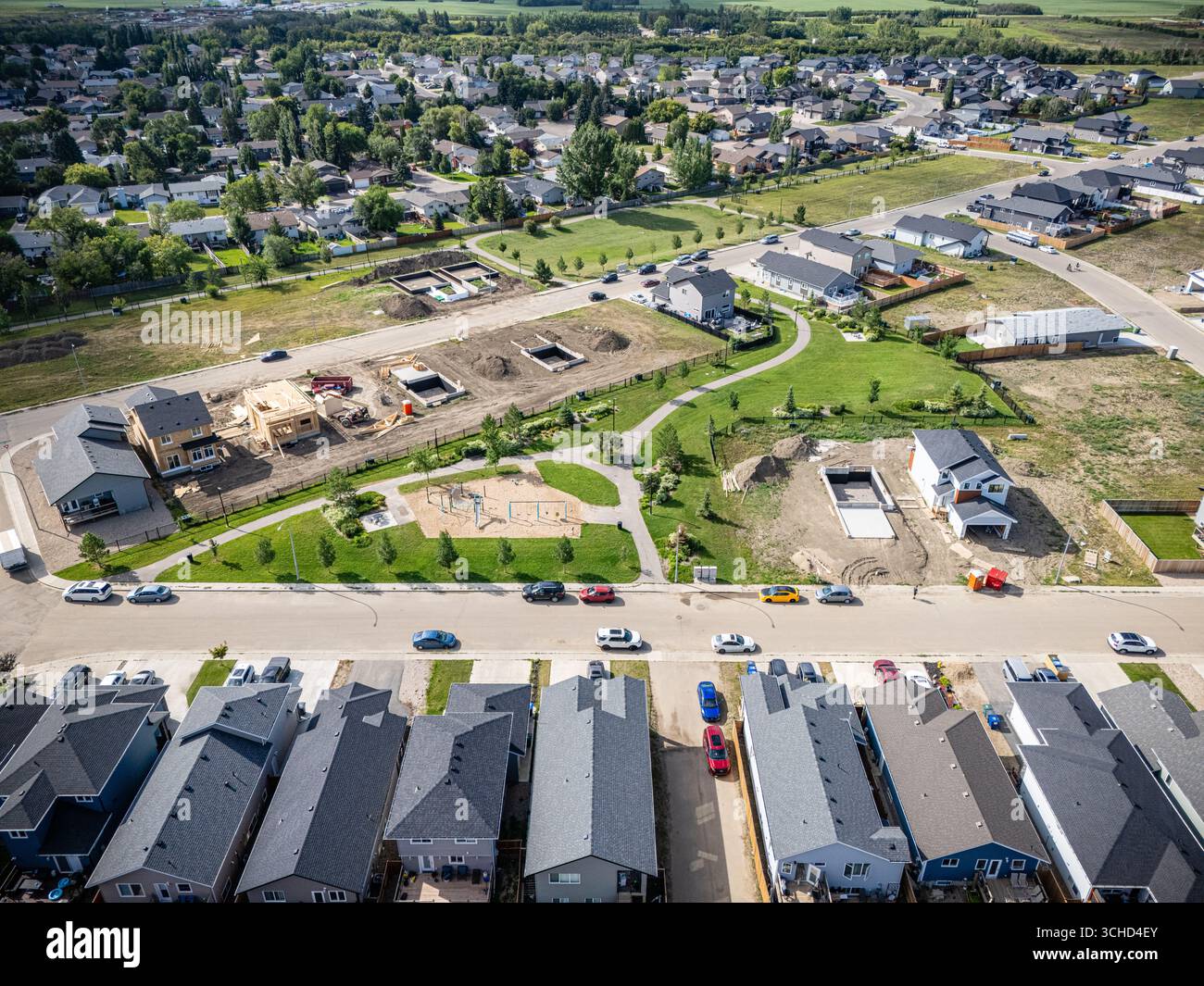 Aerial view of Parkridge Extension in Saskatoon, Saskatchewan, showing ...