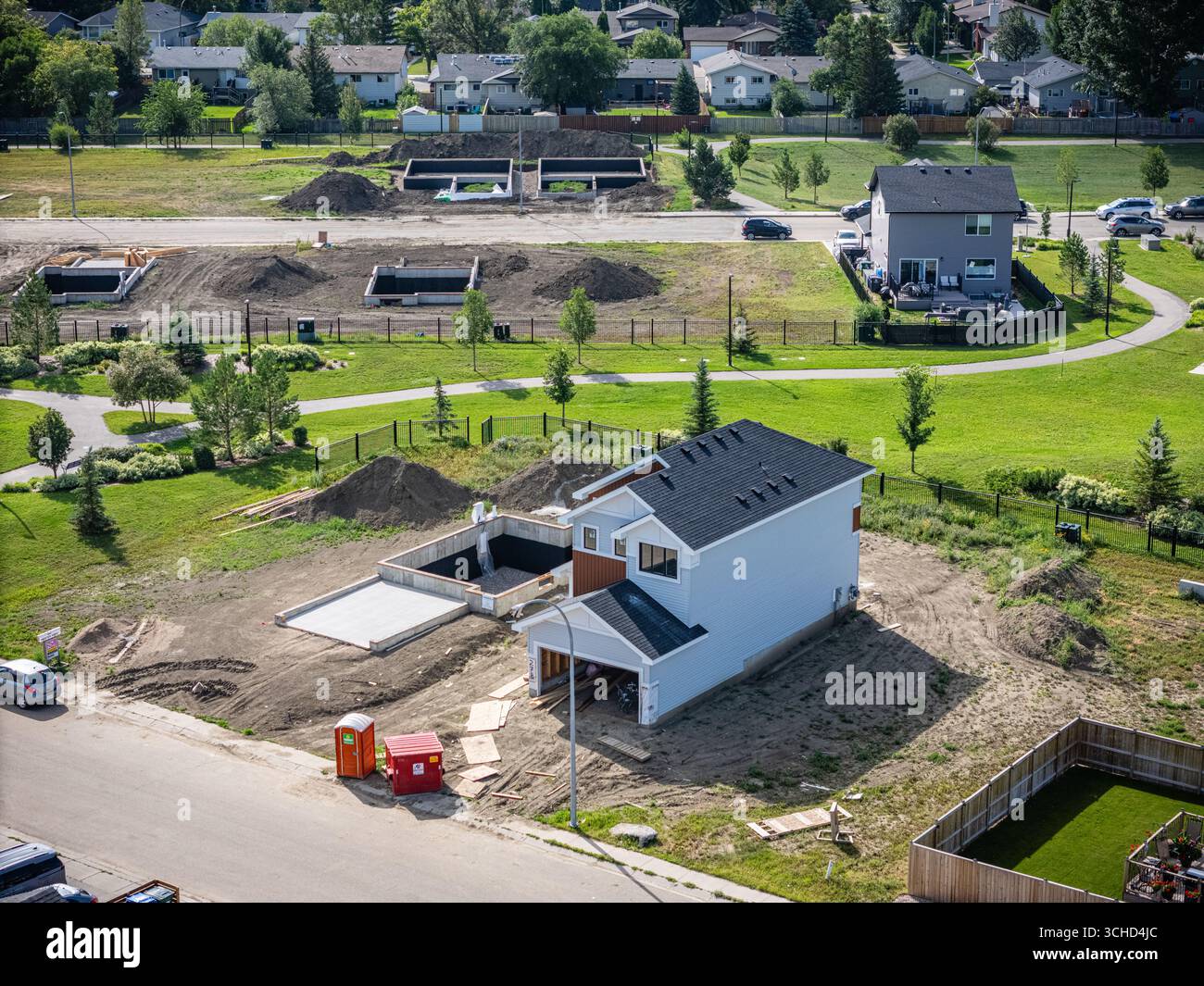 Aerial view of Parkridge Extension in Saskatoon, Saskatchewan, showing ...